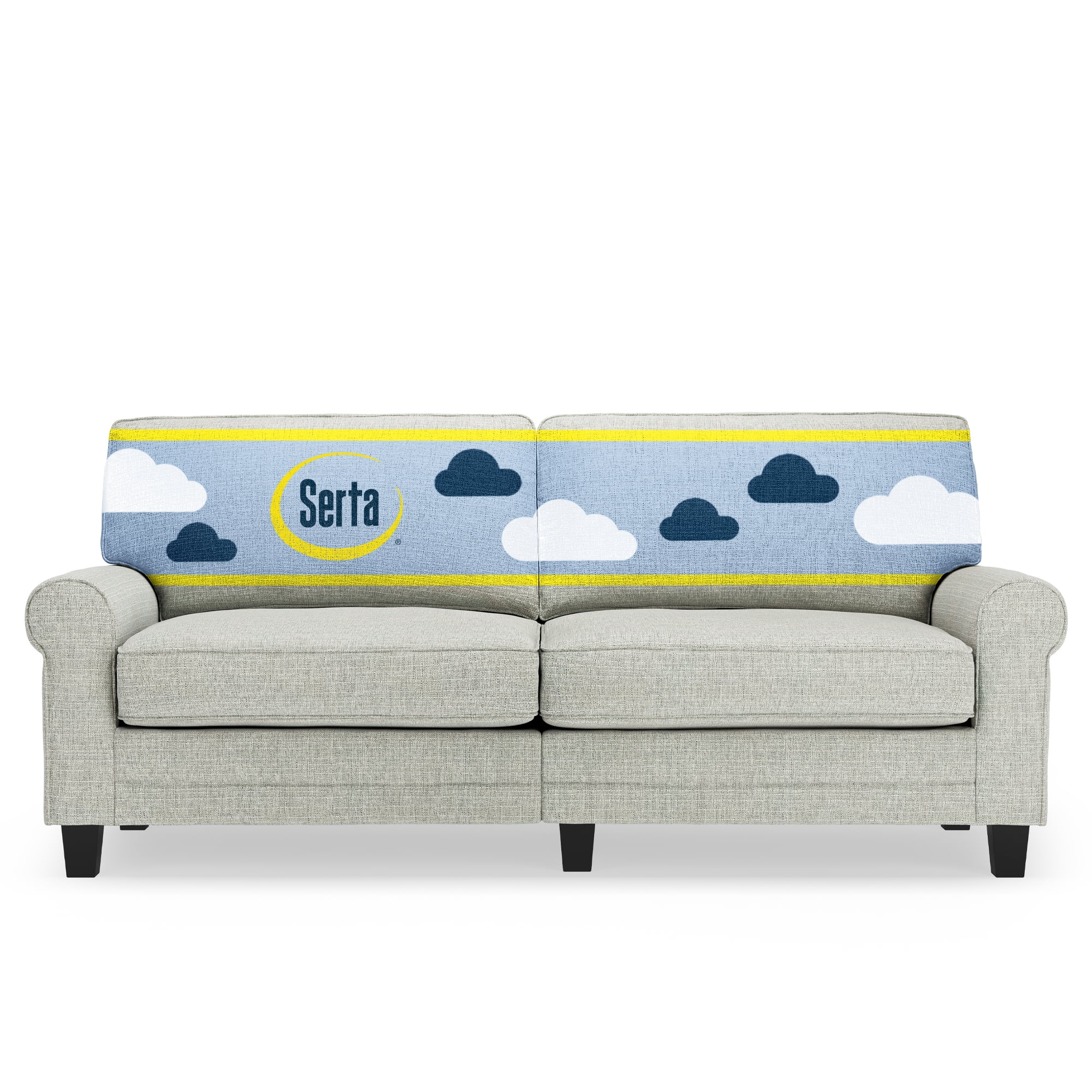 Serta Copenhagen 78" Rolled Arm Sofa with Removable Covers Pebble Gray ...