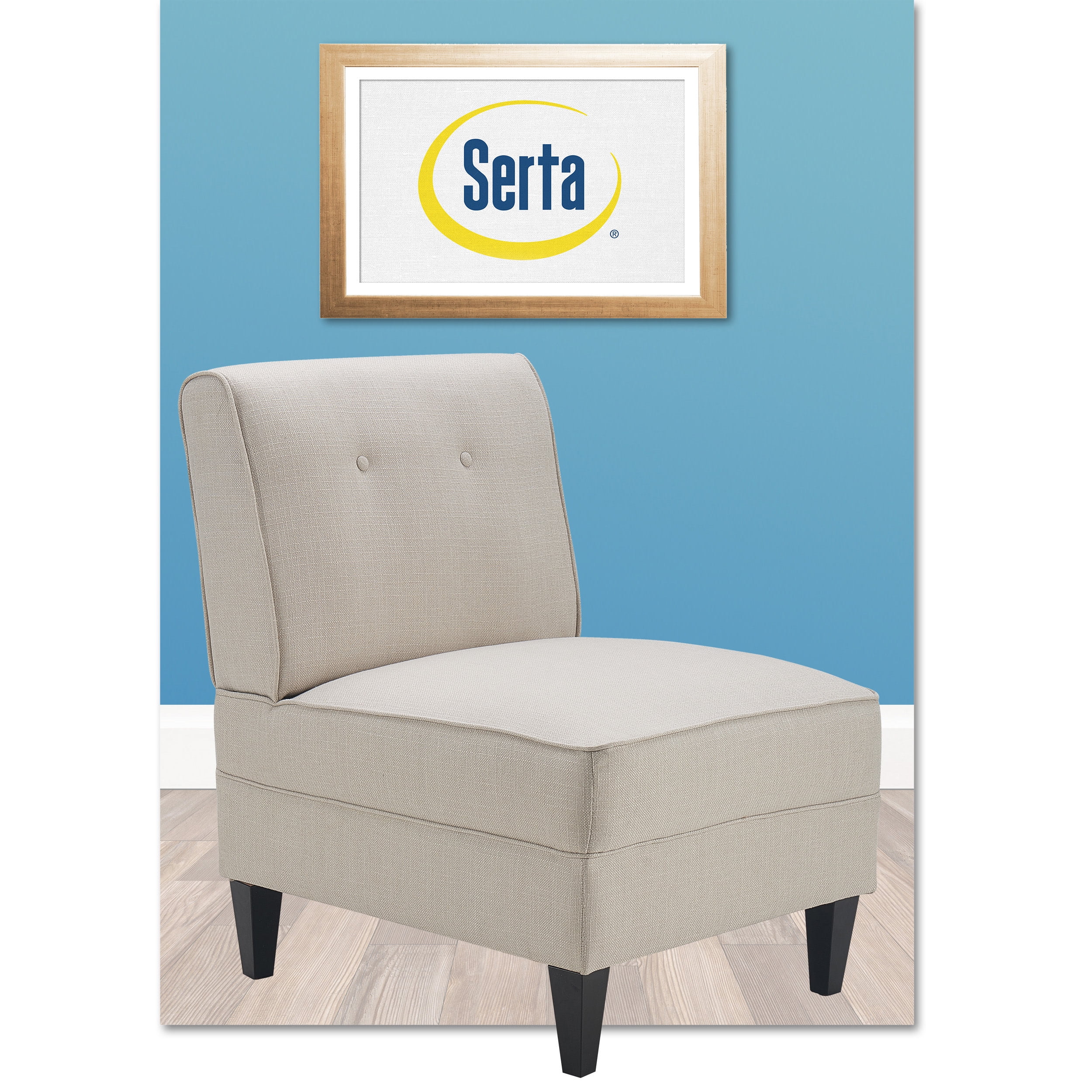 Serta Copenhagen Slipper Chair, Polyester Woven Fabric, Tufted Backrest ...