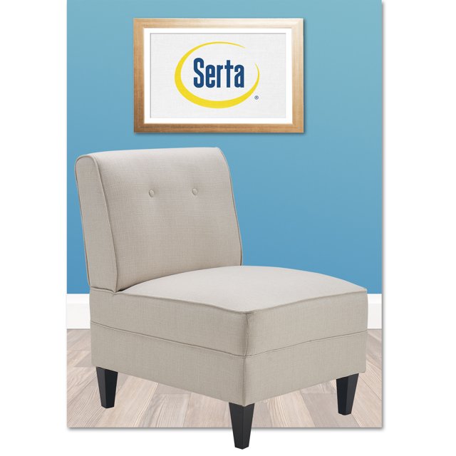 Serta Copenhagen Slipper Chair, Polyester Woven Fabric, Tufted Backrest ...