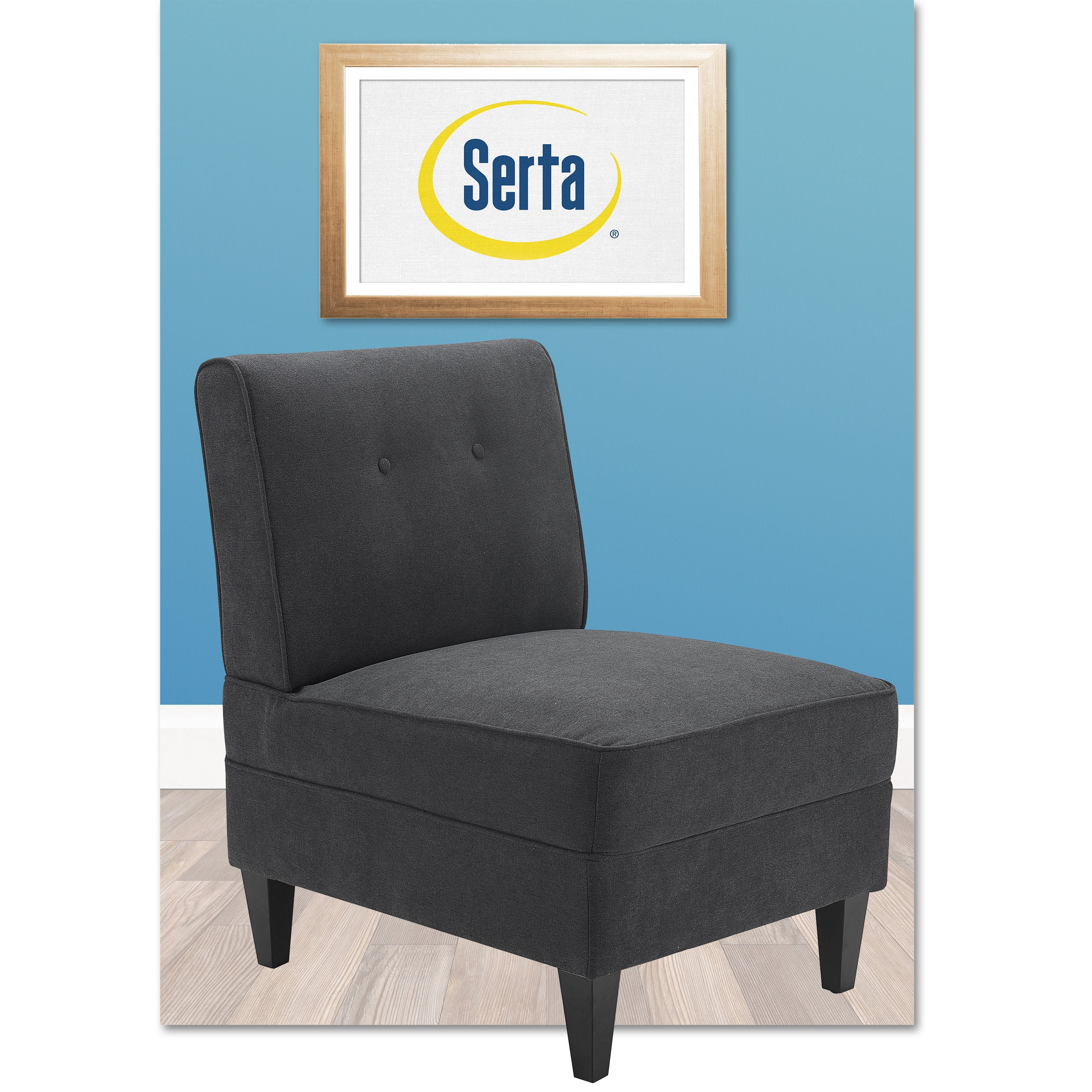 Free Shipping! Serta Copenhagen Slipper Chair, Tufted Backrest, Sinuous ...