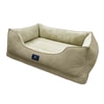 Serta Cuddler Bolster Cat & Dog Bed, Tan, Large - Walmart.com