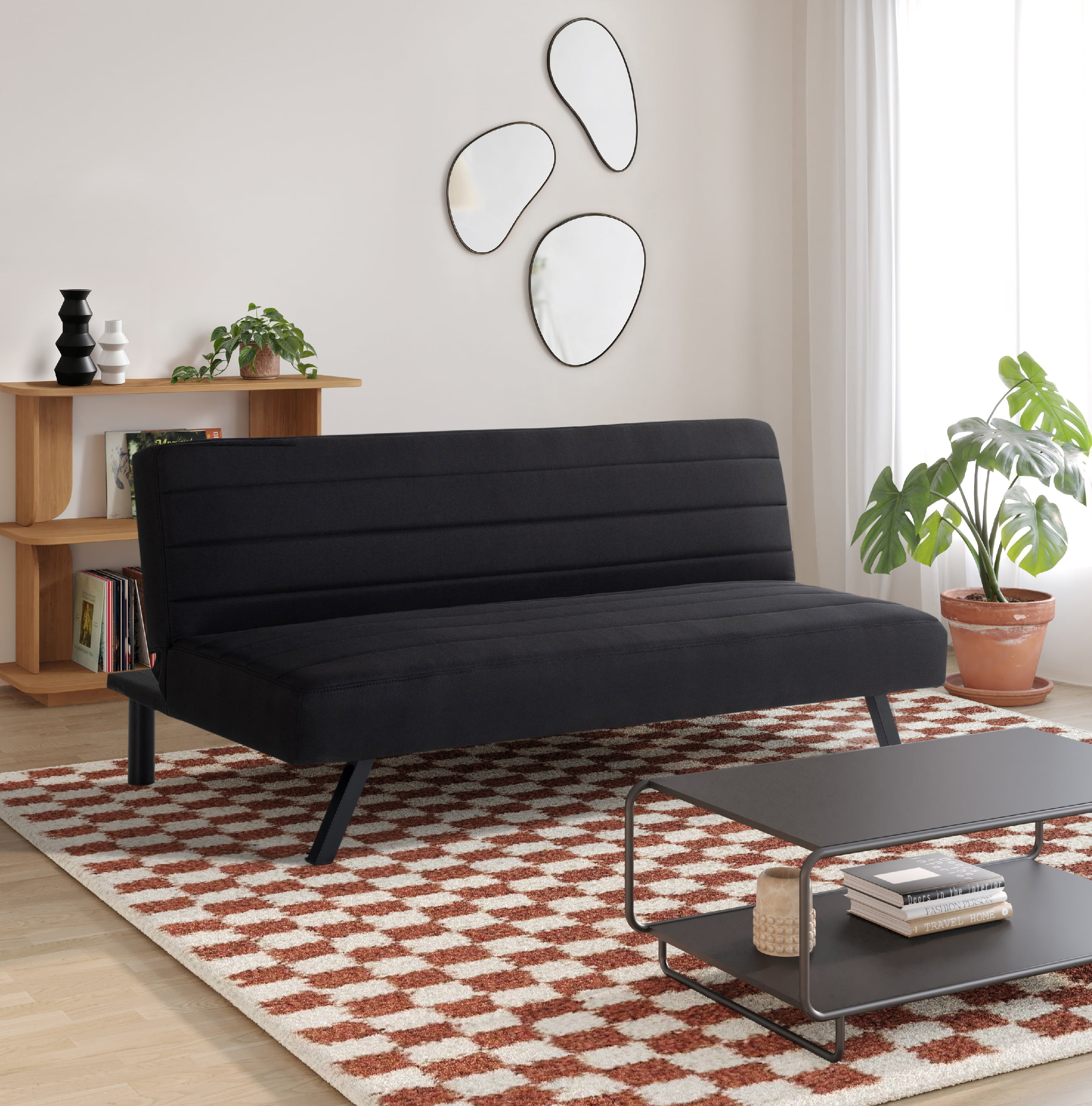Serta Danbury Modern Twin Futon, Black Woven Fabric - Walmart.com