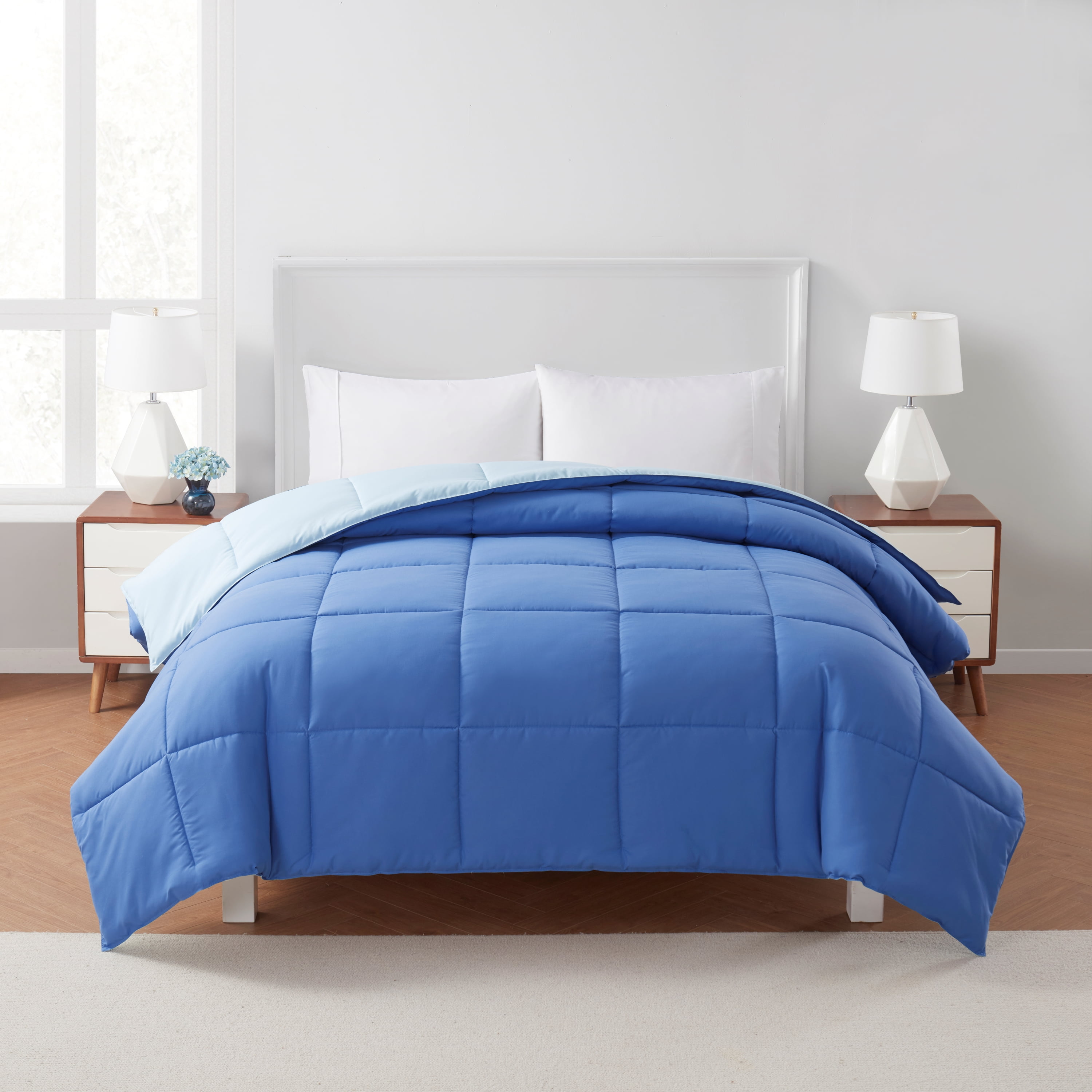 Serta Down Alternative Comforter Blue, Full/Queen - Walmart.com