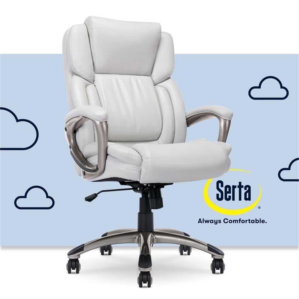 Serta Garret Executive Office Chair White Bonded Leather - Walmart.com