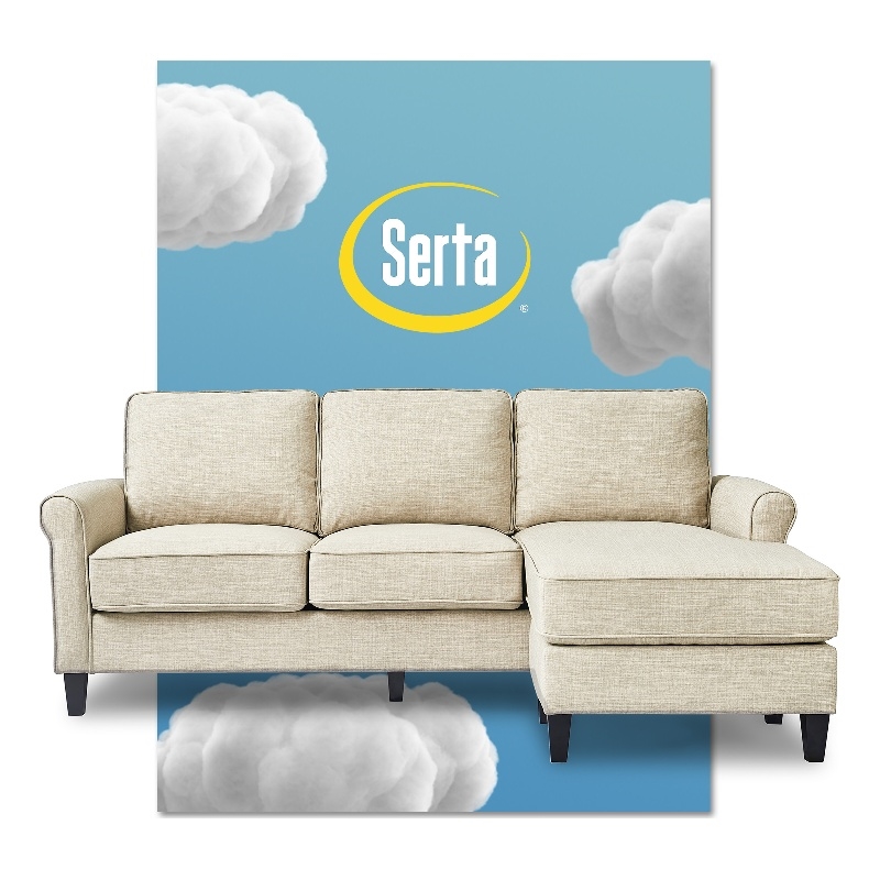 Serta Harmon Roll Arm Sectional Cream - Walmart.com