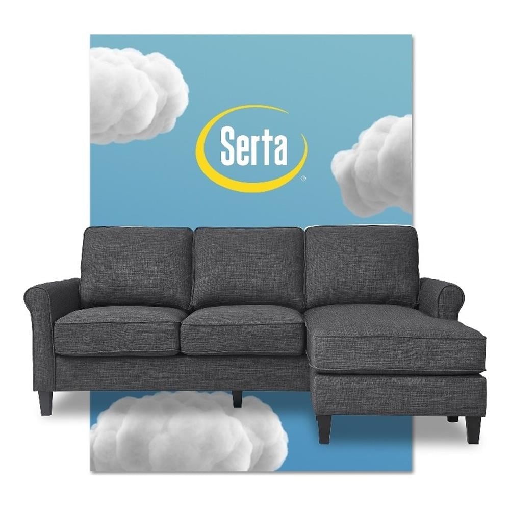 Serta Harmon Roll Arm Sofa, Reversible Sectional for Small Spaces ...