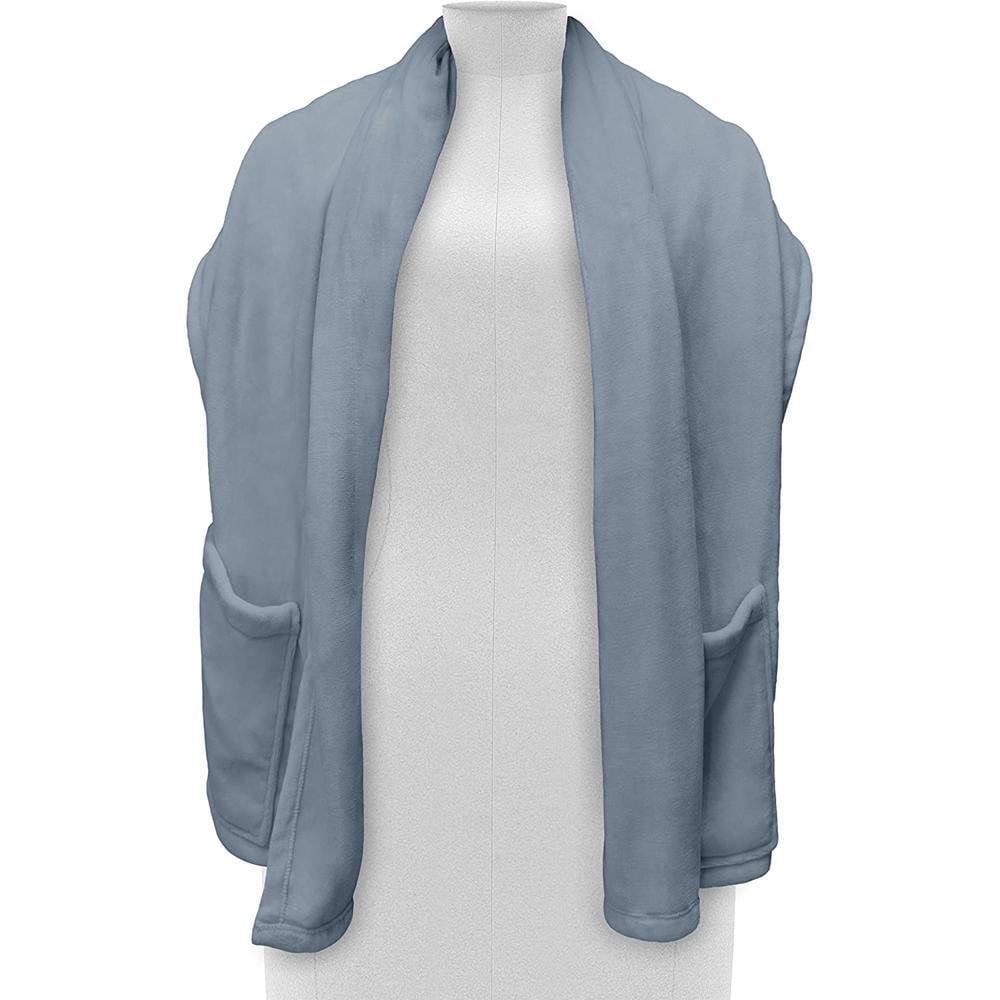 Serta Luxe Sapphire Electric Heated Warming Cuddler Wrap with Deep ...