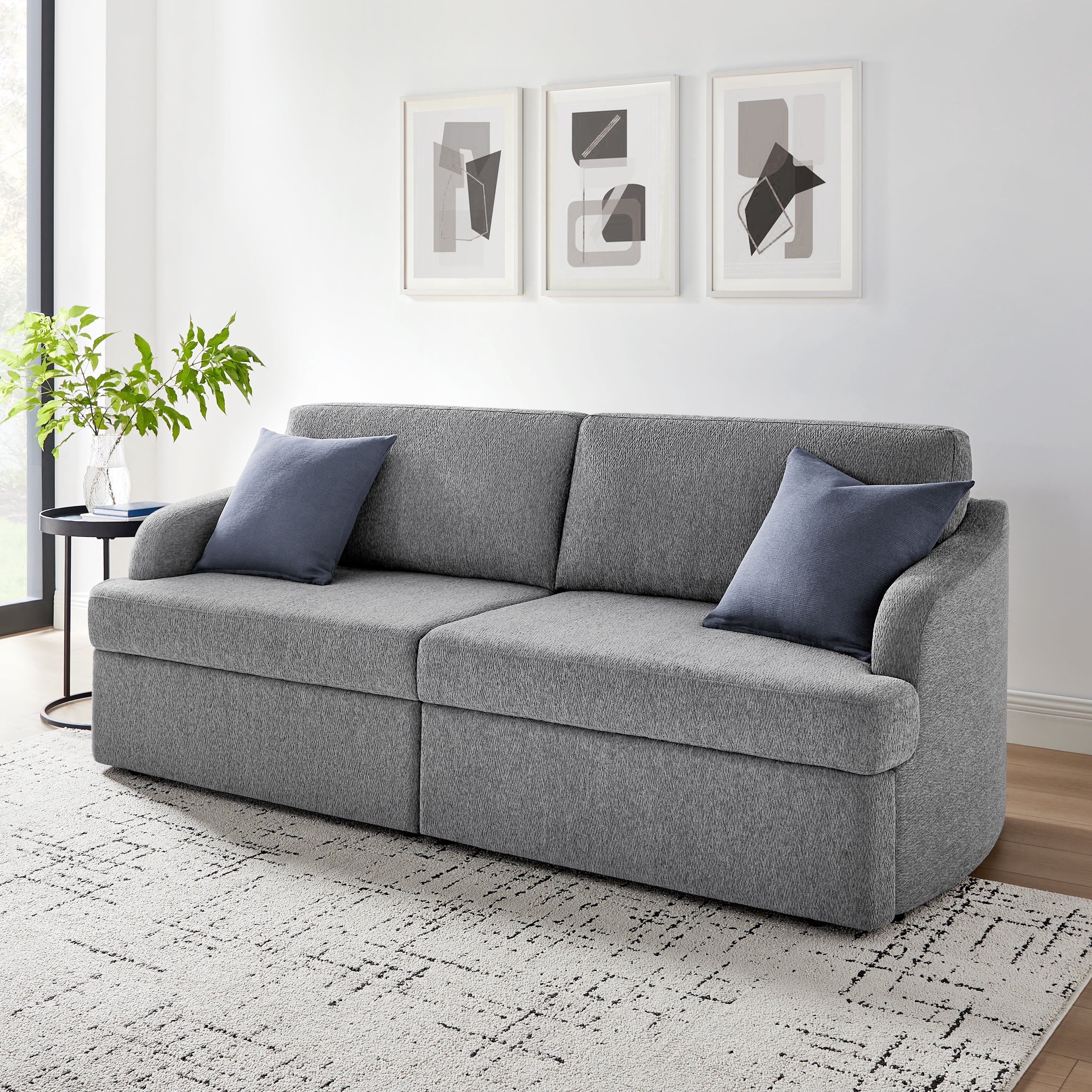Serta Moreland Convertible Sofa in Gray Fabric Upholstery - Walmart.com