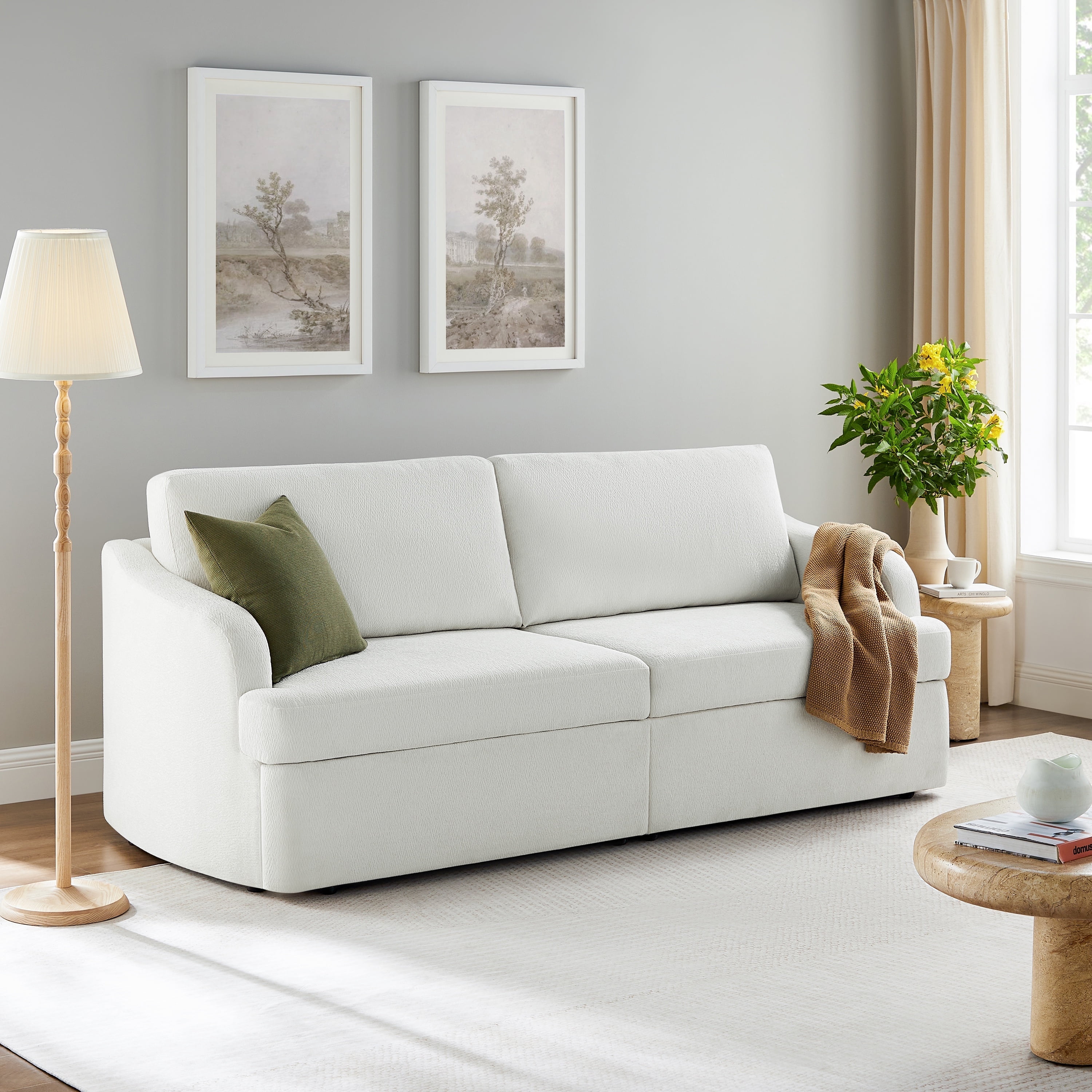 Serta Montgomery Modern Convertible Sleeper Sofa, Ivory - Walmart.com