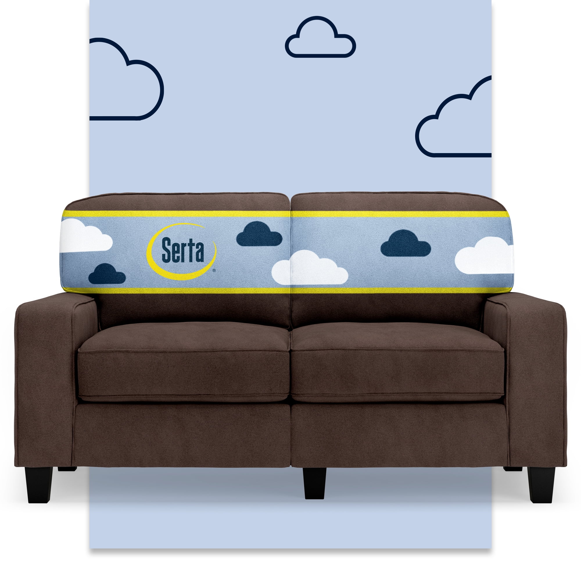 Serta Palisades 61" Track Arm Sofa, Easy Care Polyester, Loveseat or ...