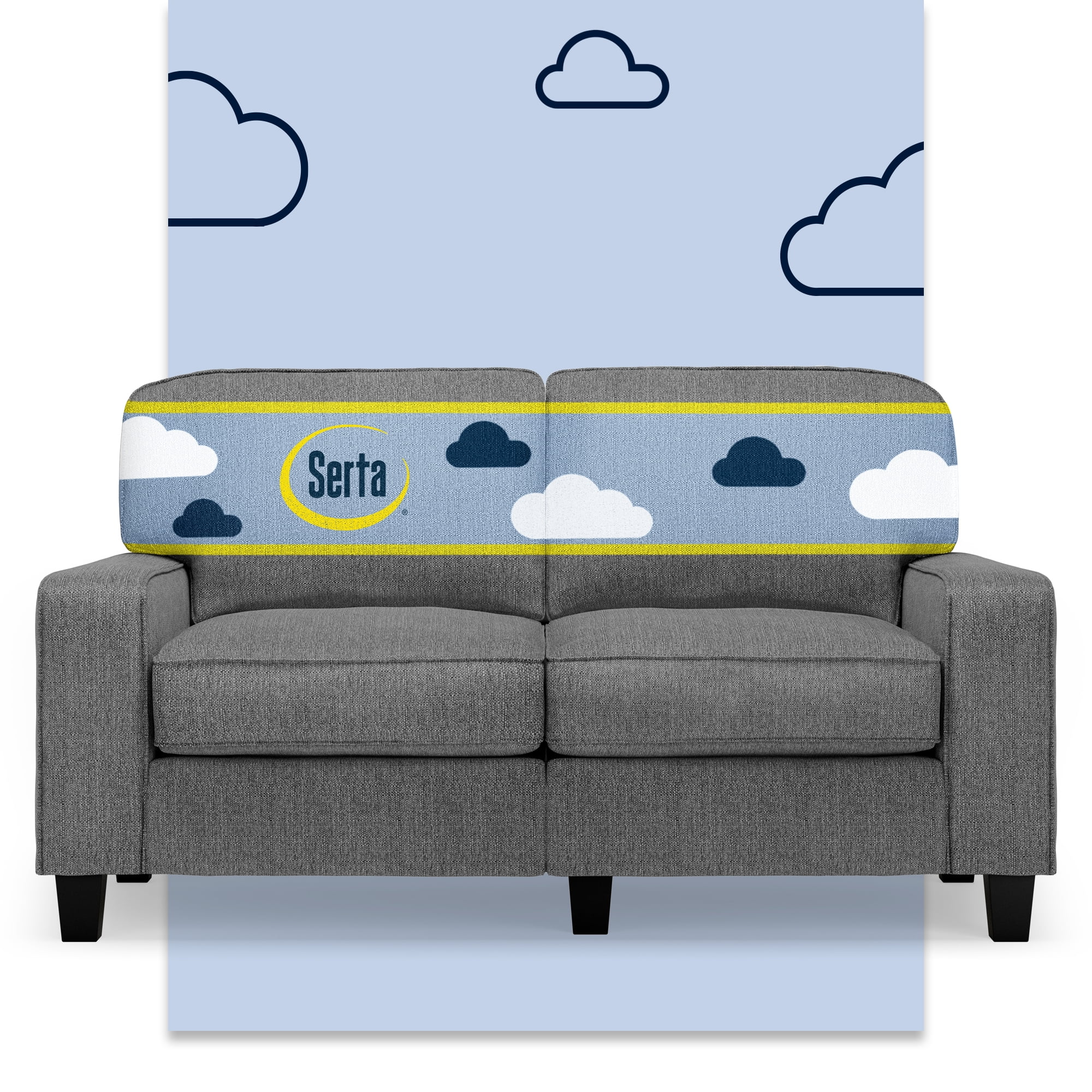 "Serta Palisades 61"" Small Space 2-Seat Track Arm Sofa Loveseat with ...