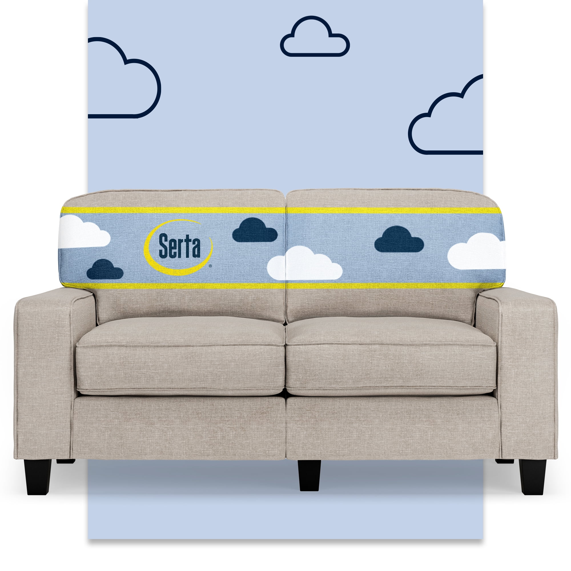 Serta Palisades 61" Track Arm Sofa, Easy Care Polyester, Loveseat or ...