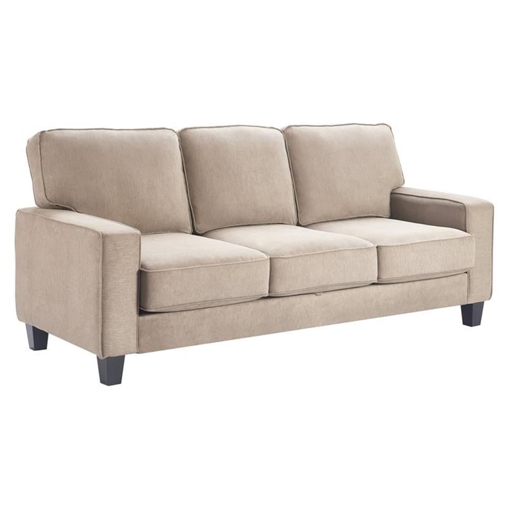 Serta Palisades 80" Track Arm Fabric Sofa with Storage Soft Beige ...