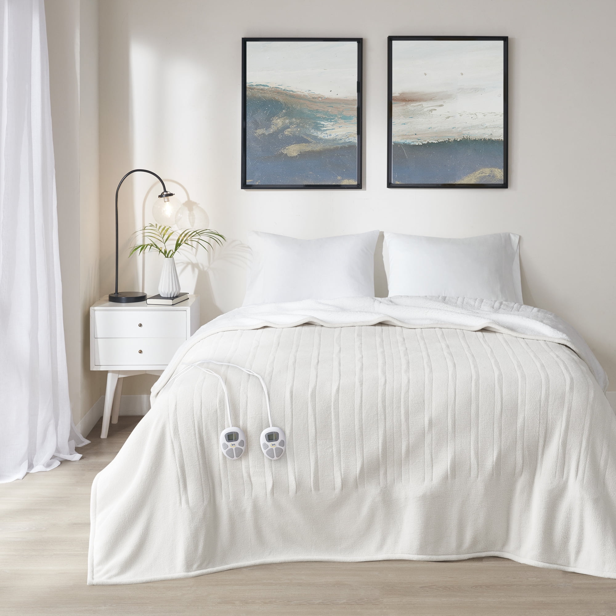 Serta Polyester and Cotton Fleece to Sherpa Heated Blanket ST54-0106 ...