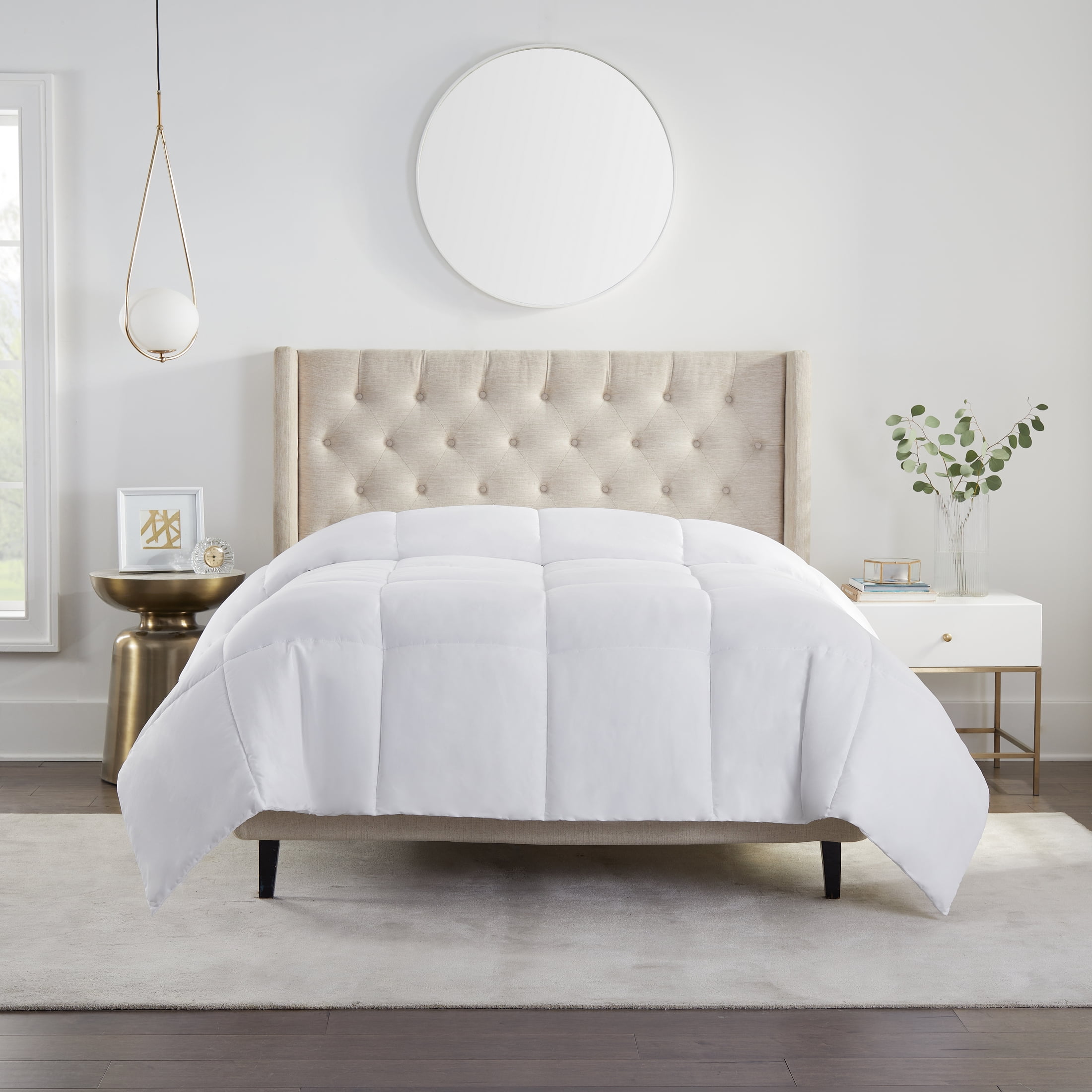 Serta Simply Clean Antimicrobial Full/Queen Down Alternative Comforter in White - Walmart.com