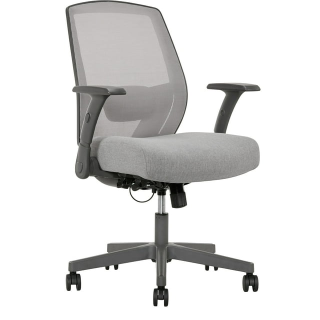 Serta® SitTrue™ Rayne Ergonomic Mesh/Fabric Mid-Back Task Chair, Gray ...