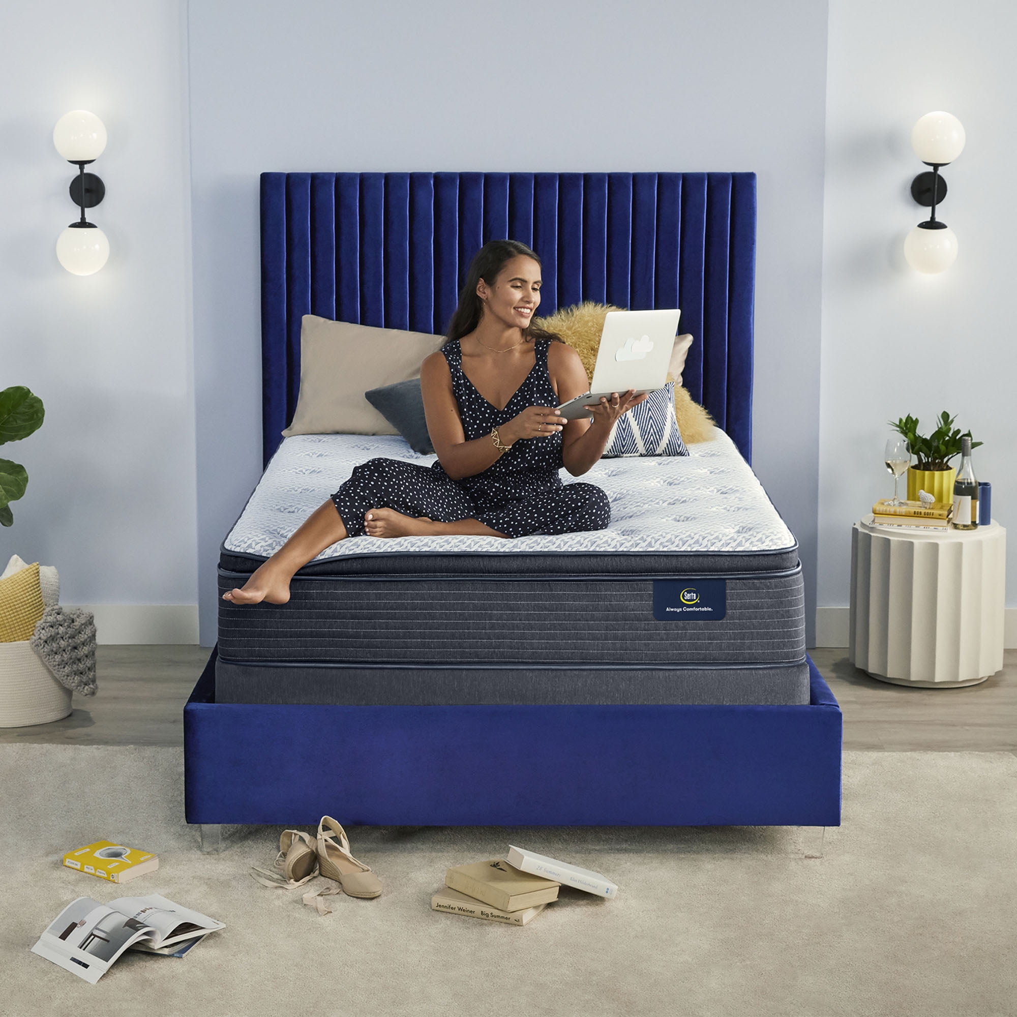 Serta Sleep True Azure Bay 12" Plush Pillow Top Regular Profile ...