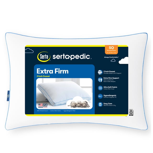 Sertapedic Queen Pillow - King pillows for bedding retailers - Walmart ...