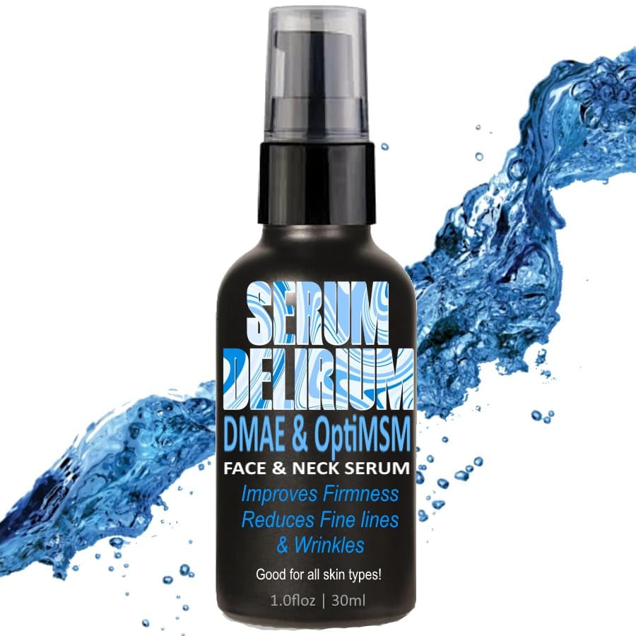 SerumDelirium DMAE & OptiMSM Face & Neck Skincare Serum Formula #10 Revive skin's tone, texture ...