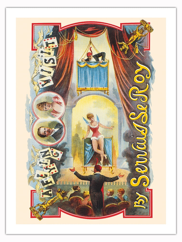 Servais Le Roy’s A Flying Visit Illusion - Vintage Magic Poster c.1900 ...