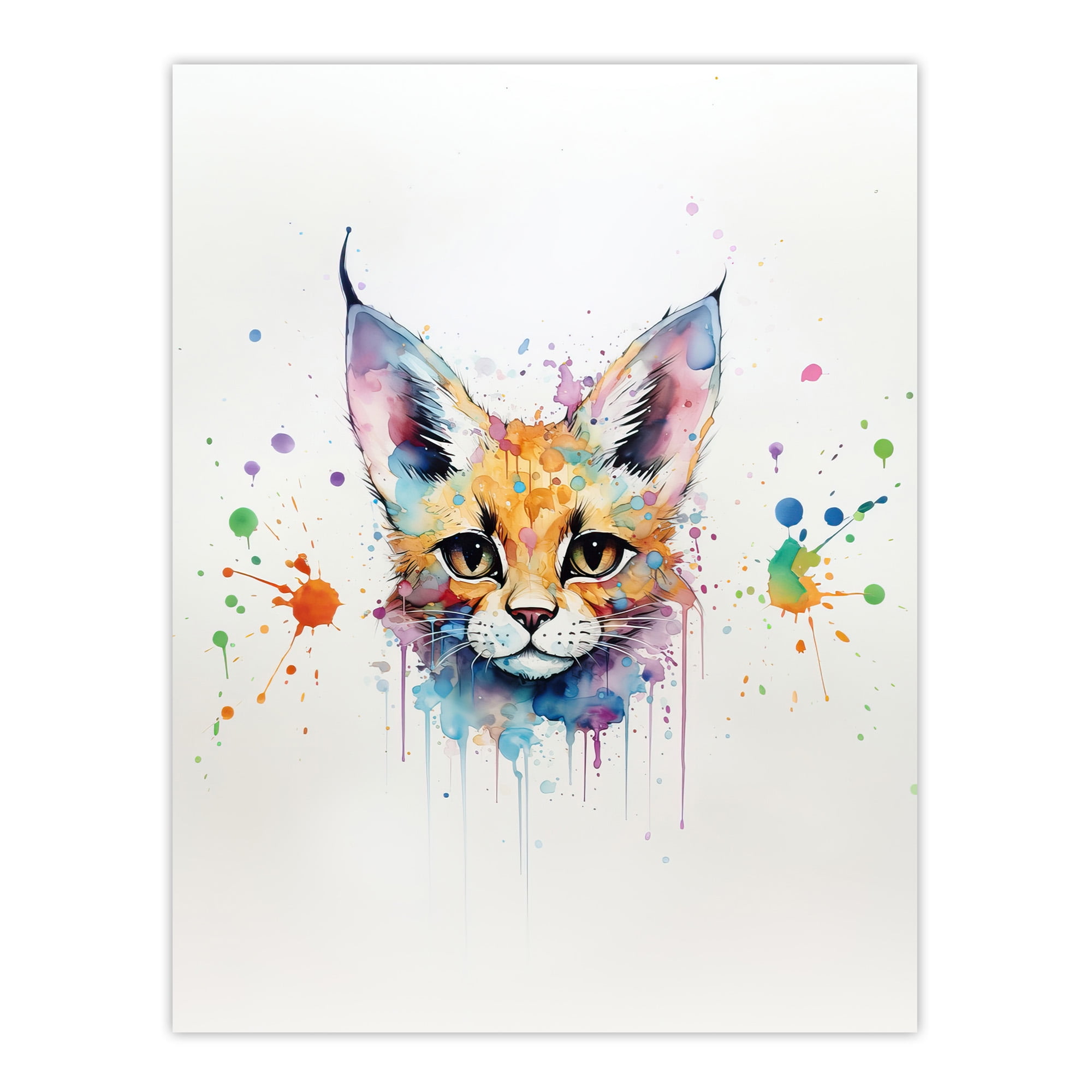 Serval Cat Lovers Gift Watercolour Pet Portrait Painting Artwork Extra ...