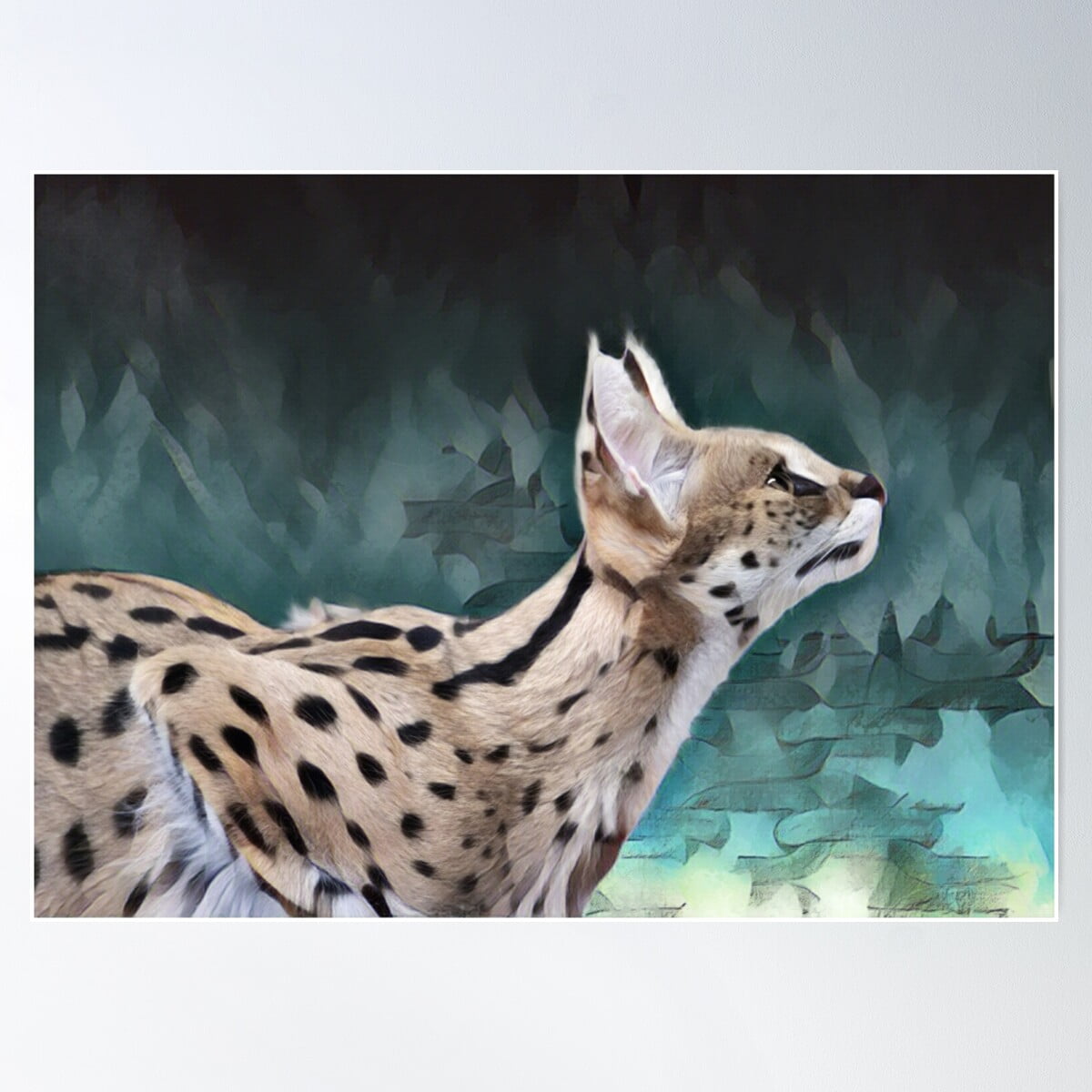 Serval Cat Poster Wall Art, Modern Wall Decor For Living Room Bedroom ...