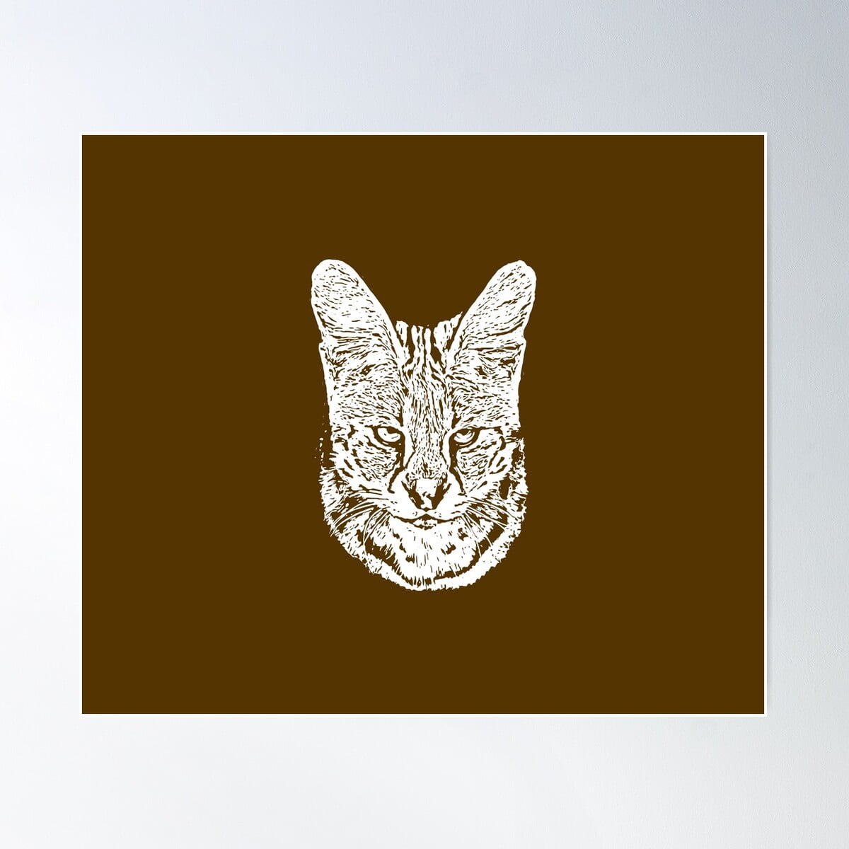 Serval Portrait Poster Wall Art, Modern Wall Decor For Living Room ...