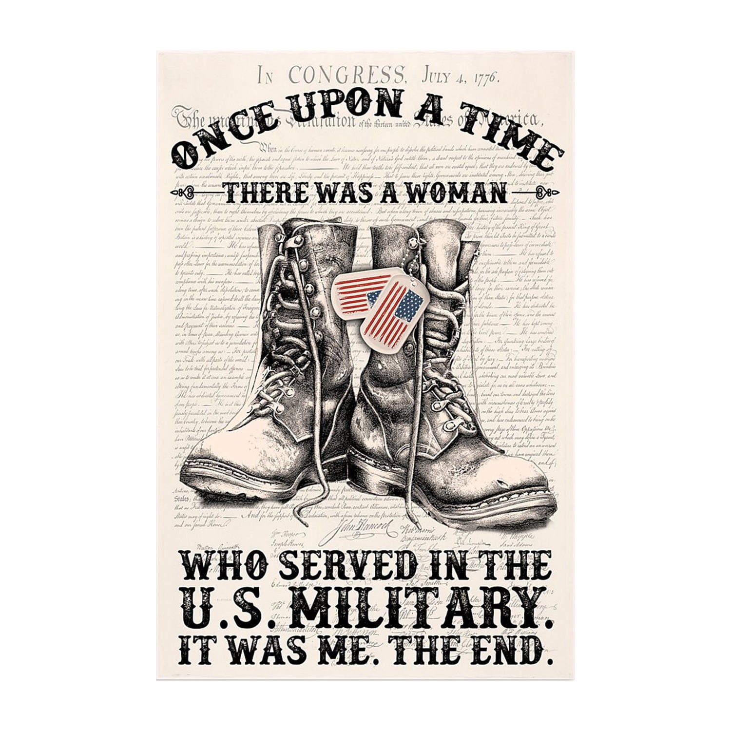 She Served In The Us Military Vertical Poster Us Veteran Poster Veteran ...