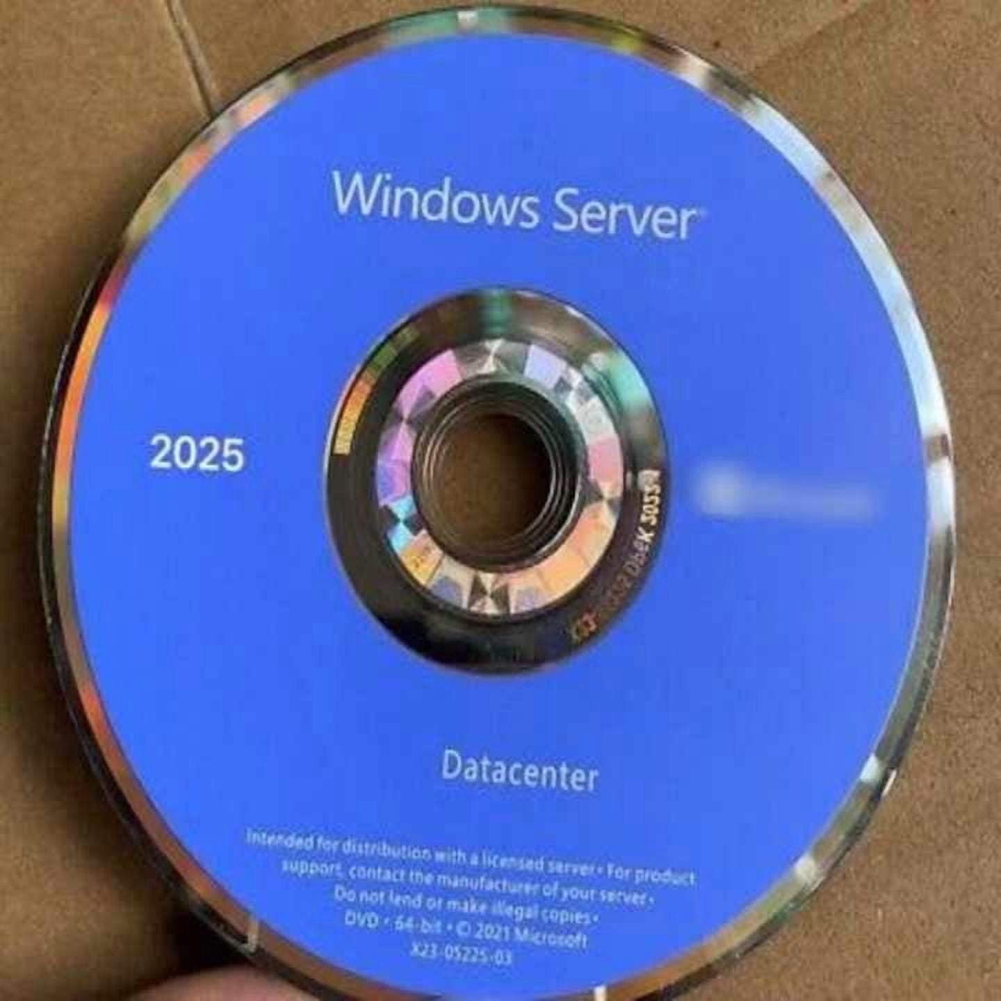 Server 2025 Datacenter 64 Core License 64-Bit Enterprise OS Unlimited VM Rights Advanced Storage ...