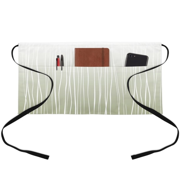 Server Apron with 3 Pockets Sage Green Lines Waitress Waiter Short ...