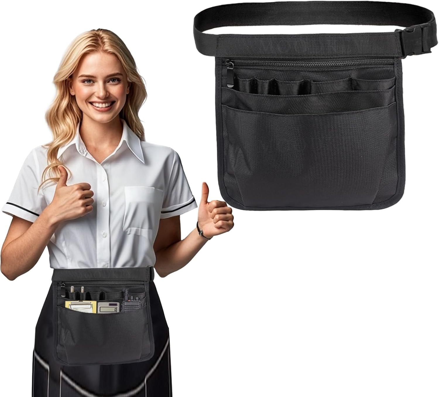 Server Apron,Restaurant Waitress Accessories Bag Utility Pack for ...
