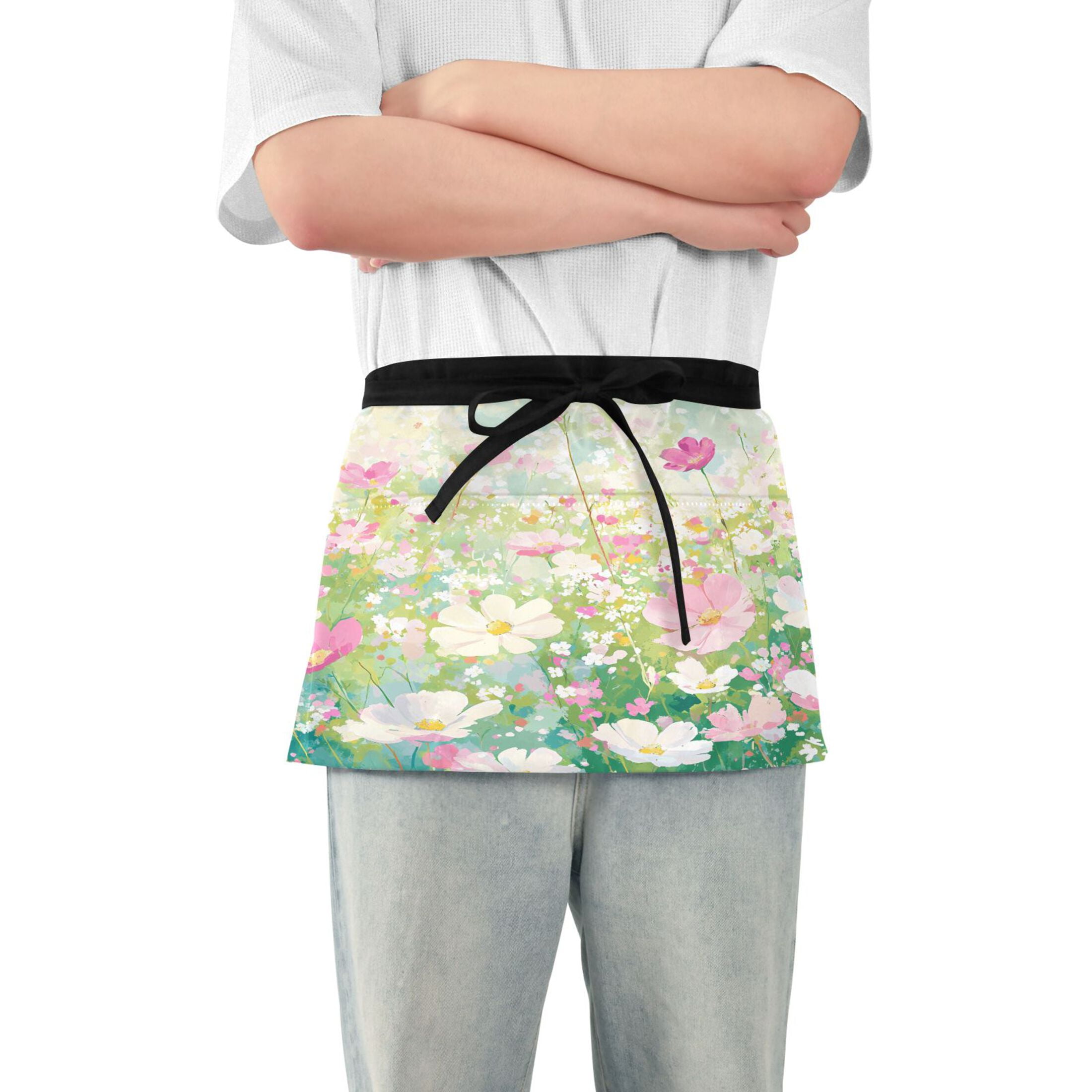 Server Apron with 3 Pockets Waterproof Waitress Waist Short Apron for ...