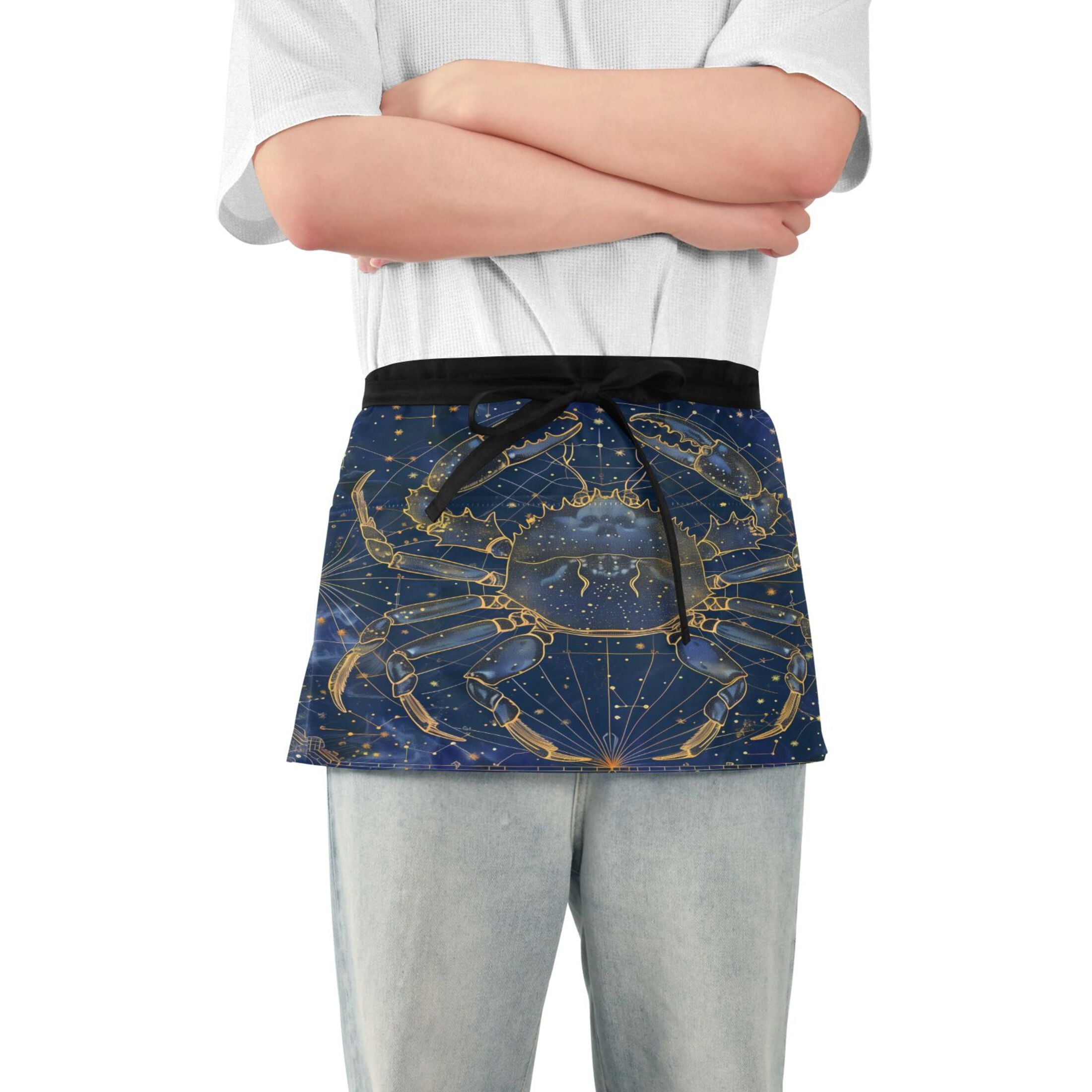 Server Apron with 3 Pockets Waterproof Waitress Waist Short Apron for ...