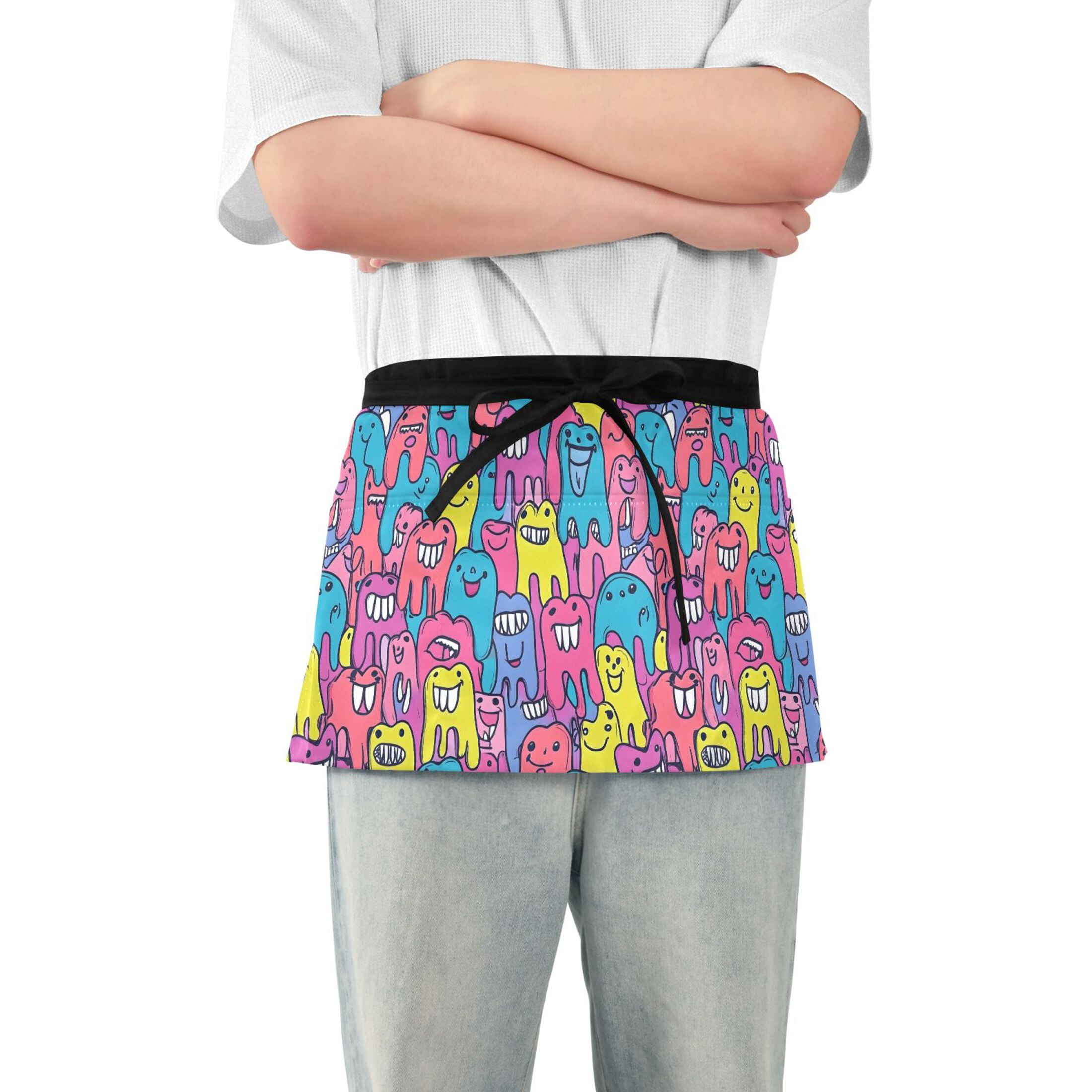 Server Apron with 3 Pockets Waterproof Waitress Waist Short Apron for ...