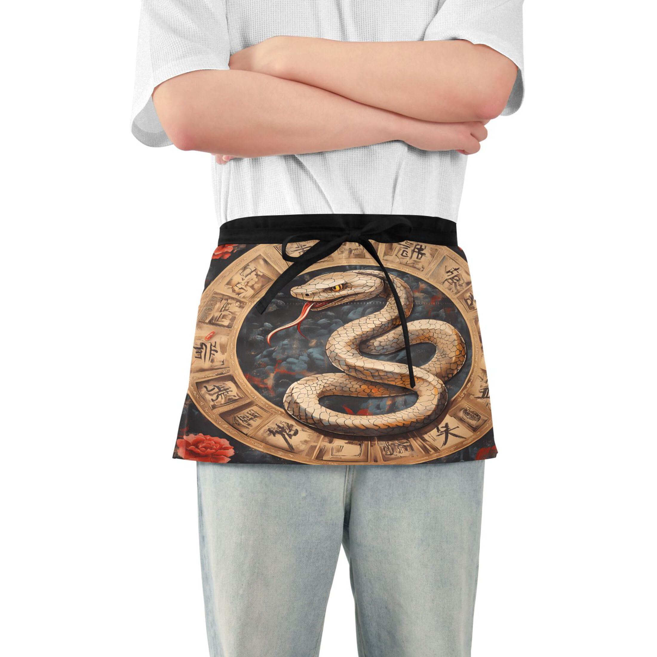 Server Apron with 3 Pockets Waterproof Waitress Waist Short Apron for ...