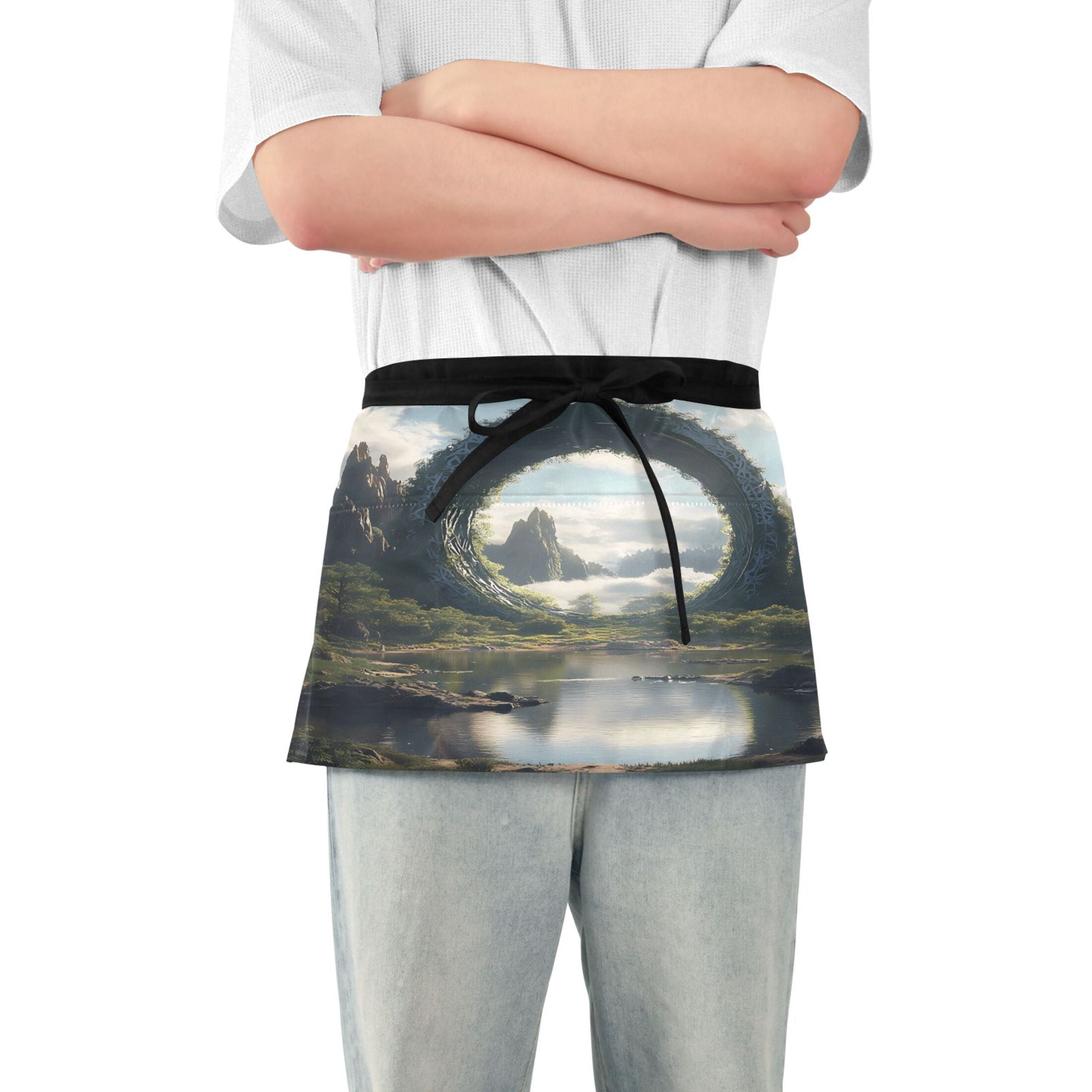Server Apron with 3 Pockets Waterproof Waitress Waist Short Apron for ...