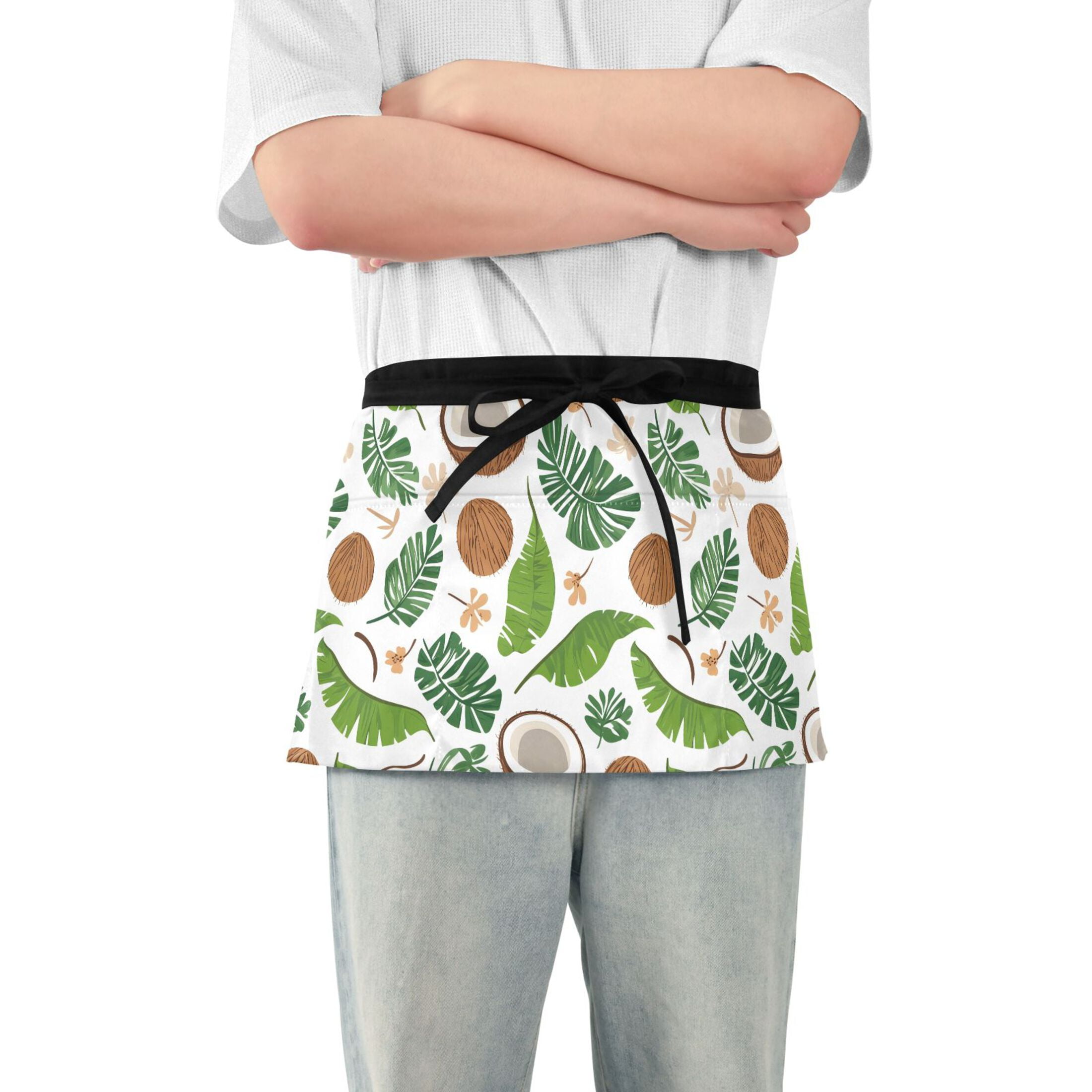 Server Apron with 3 Pockets Waterproof Waitress Waist Short Apron for ...