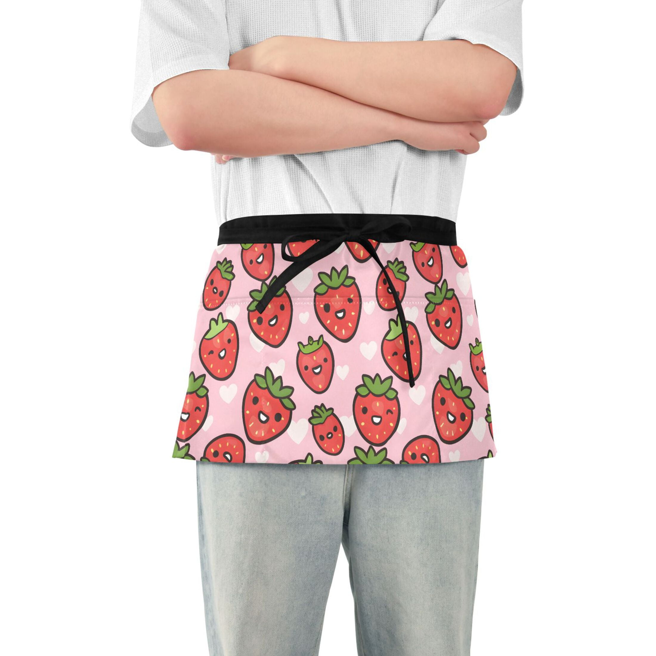 Server Apron with 3 Pockets Waterproof Waitress Waist Short Apron for ...