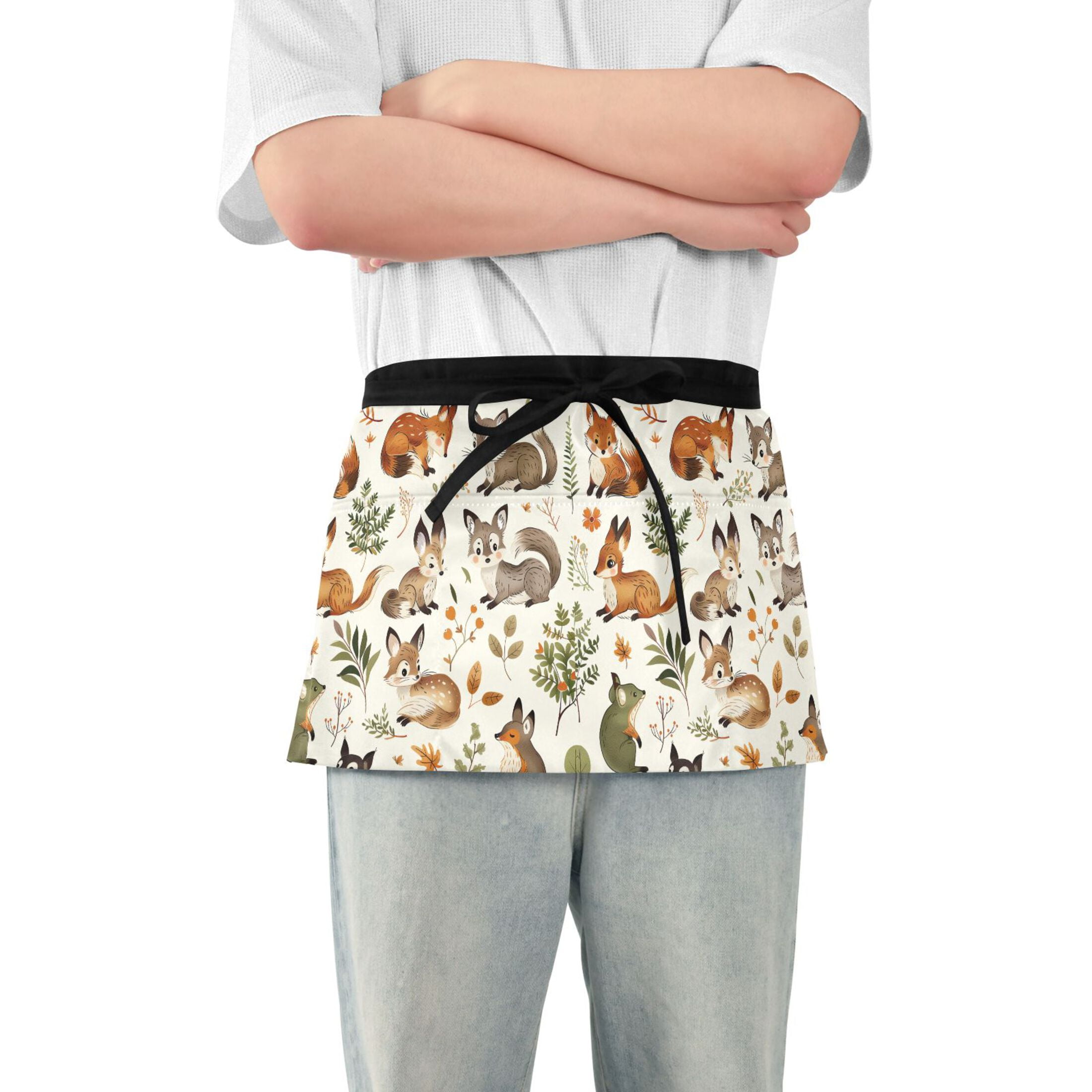 Server Apron with 3 Pockets Waterproof Waitress Waist Short Apron for ...