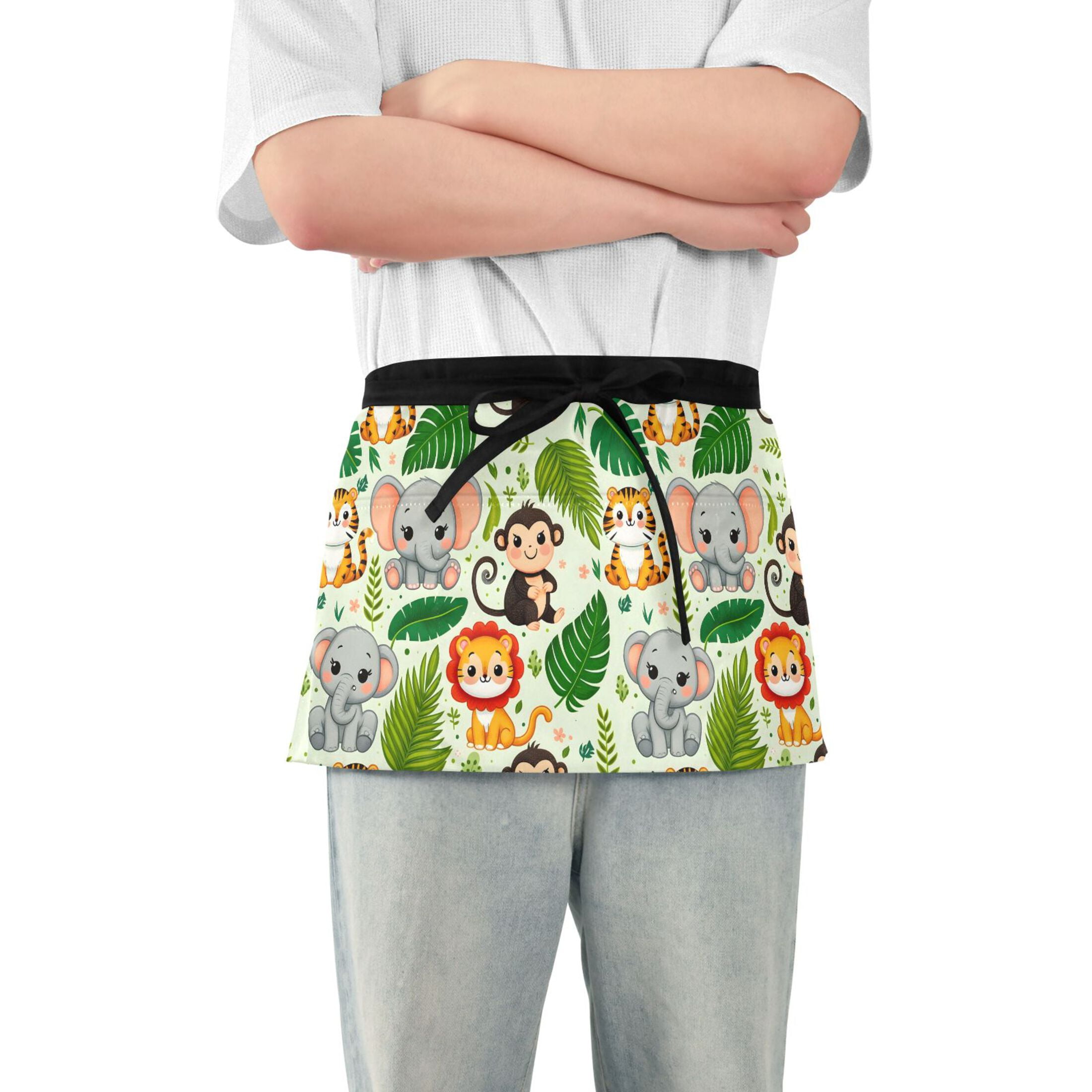 Server Apron with 3 Pockets Waterproof Waitress Waist Short Apron for ...