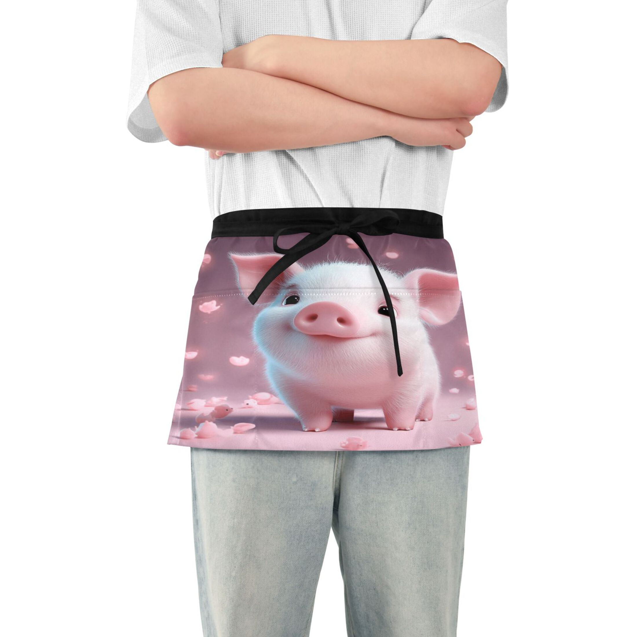 Server Apron with 3 Pockets Waterproof Waitress Waist Short Apron for ...