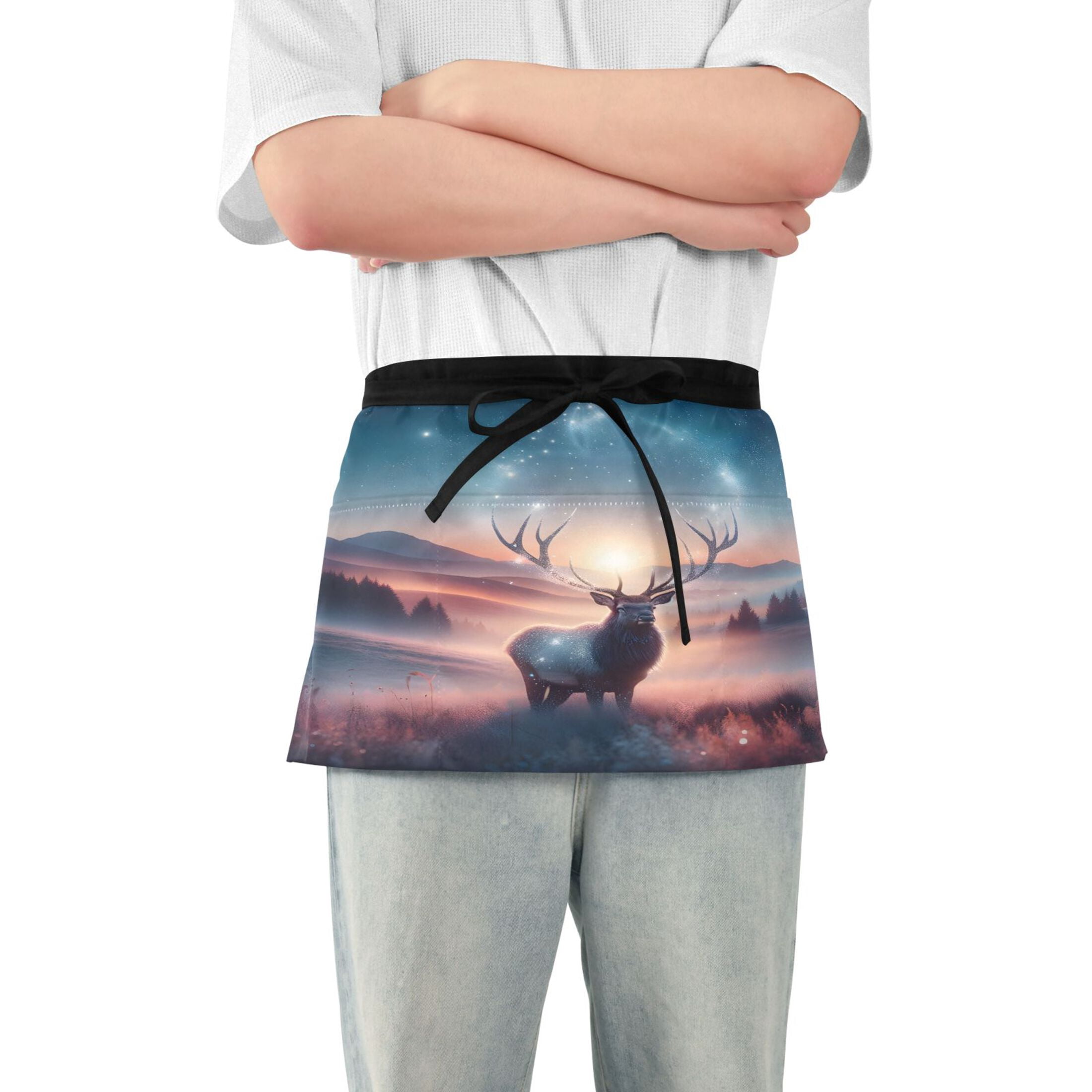 Server Apron with 3 Pockets Waterproof Waitress Waist Short Apron for ...