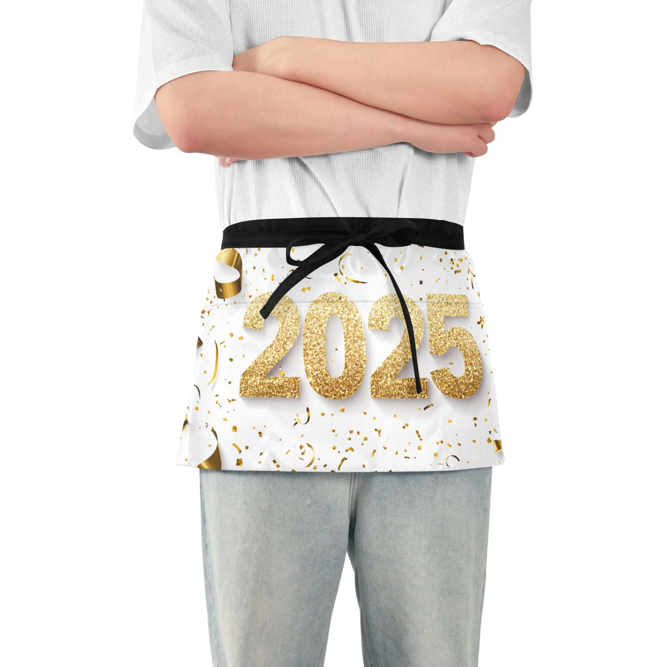 Server Apron with 3 Pockets Waterproof Waitress Waist Short Apron for ...