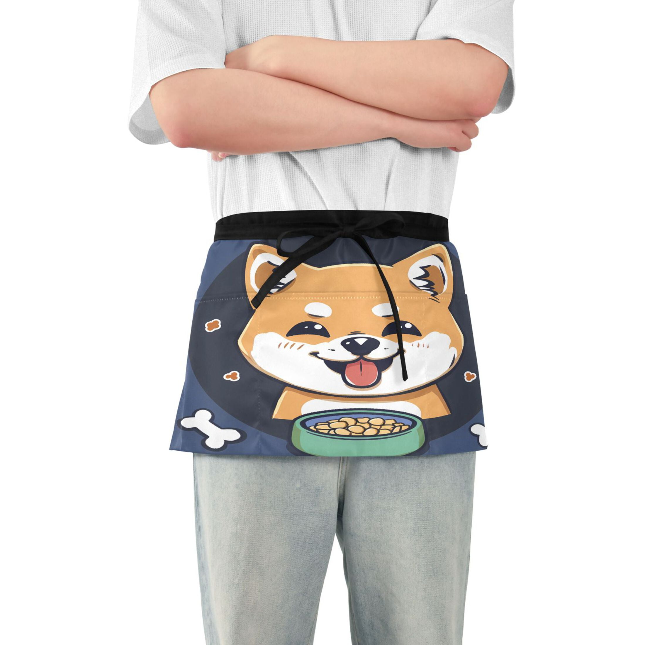 Server Apron with 3 Pockets Waterproof Waitress Waist Short Apron for ...