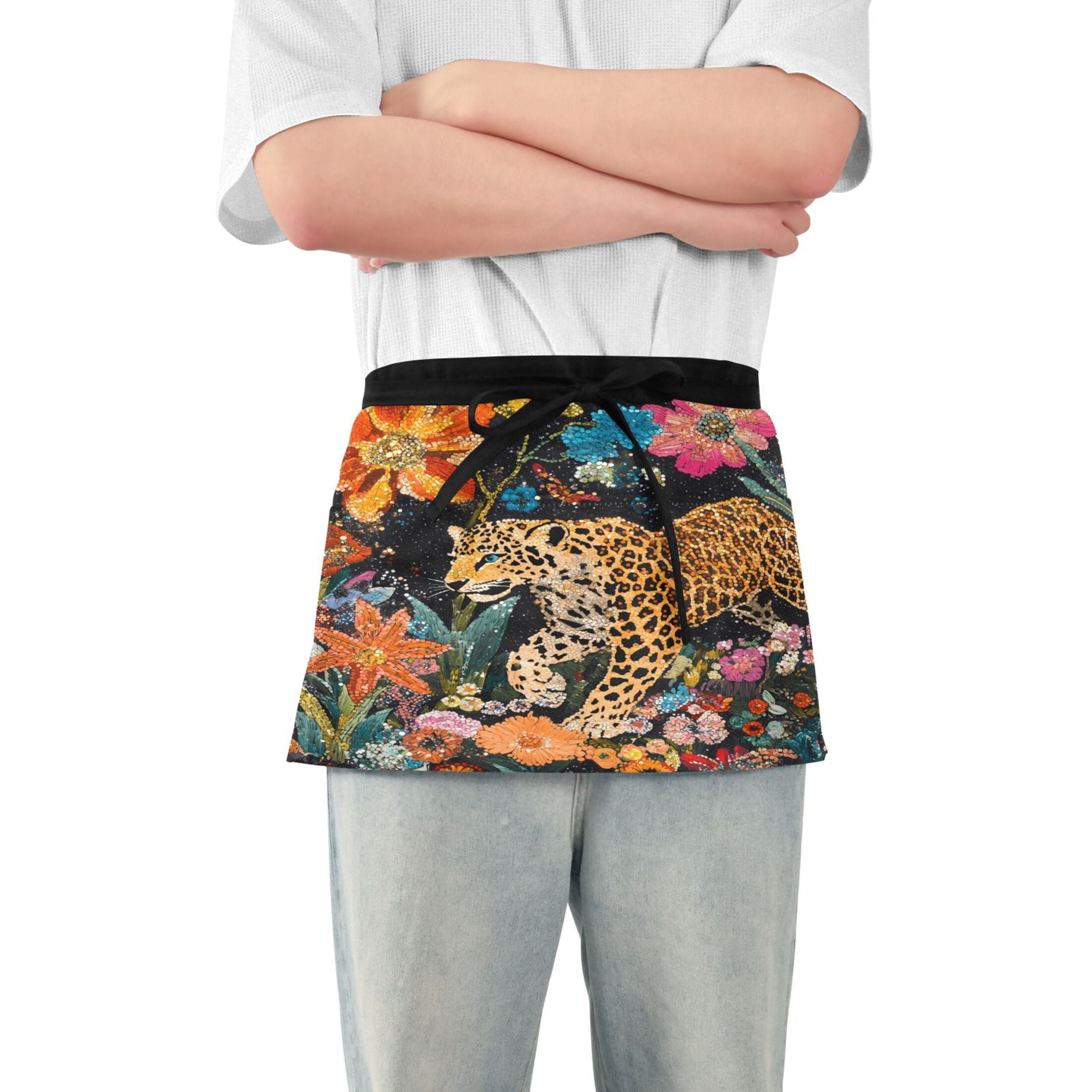 Server Apron with 3 Pockets Waterproof Waitress Waist Short Apron for ...