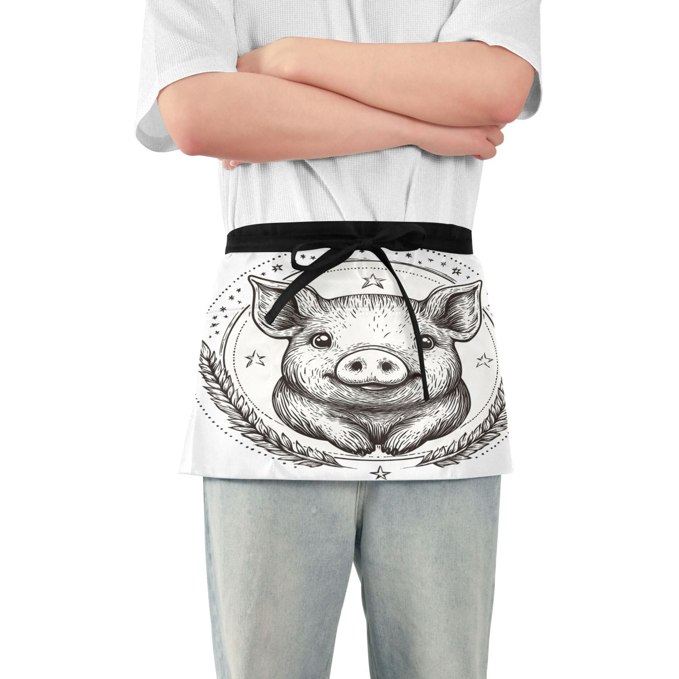 Server Apron with 3 Pockets Waterproof Waitress Waist Short Apron for ...