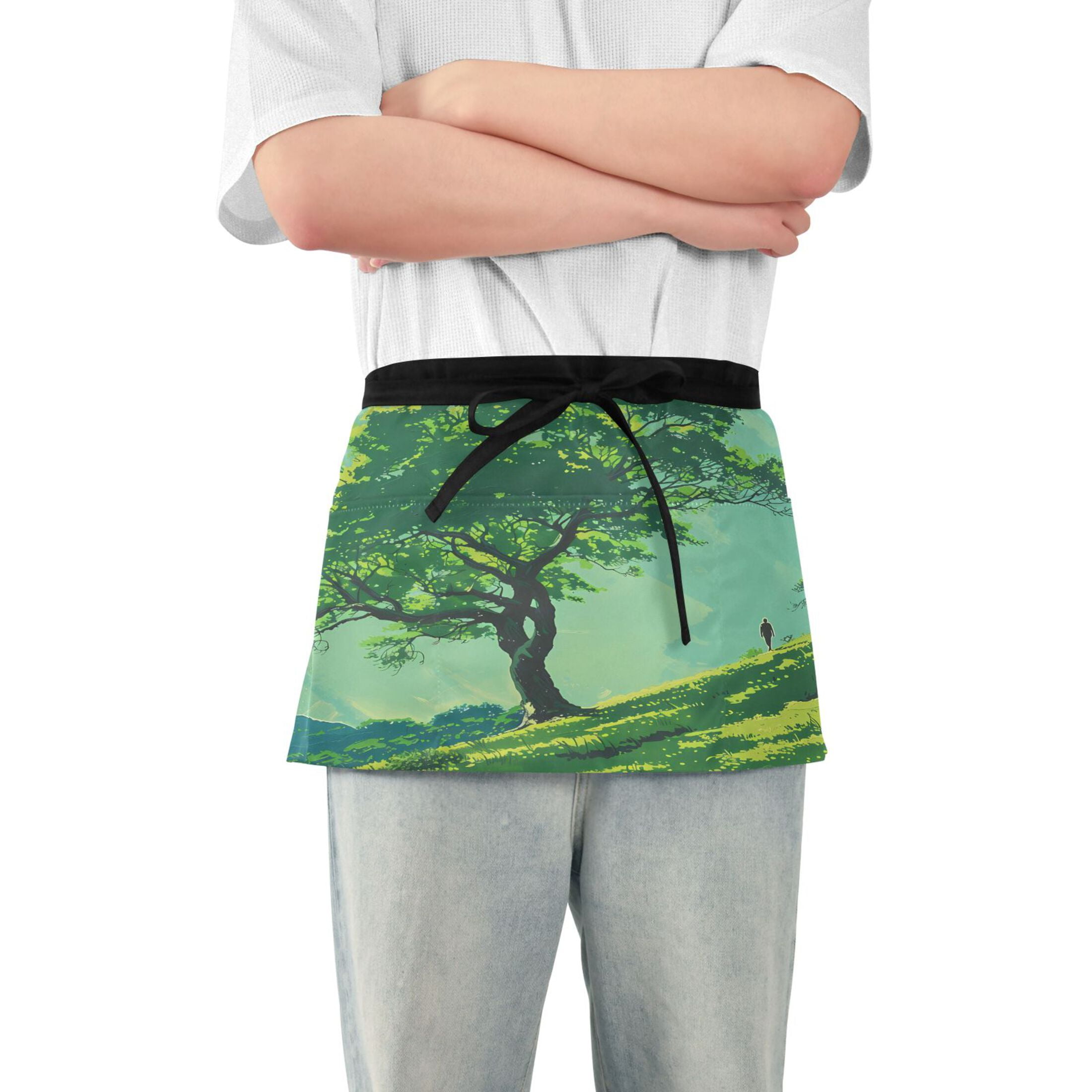 Server Apron with 3 Pockets Waterproof Waitress Waist Short Apron for ...