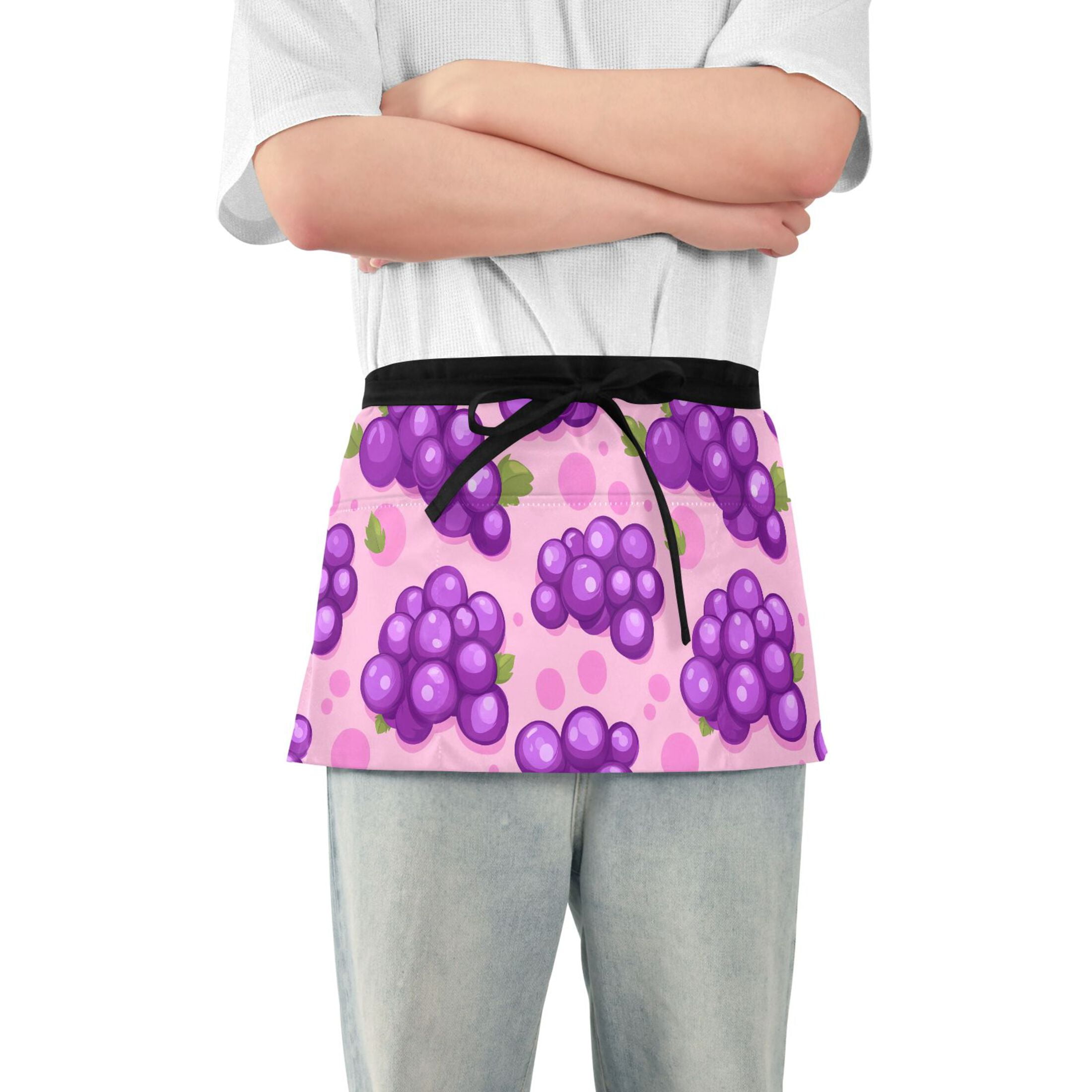 Server Apron with 3 Pockets Waterproof Waitress Waist Short Apron for ...