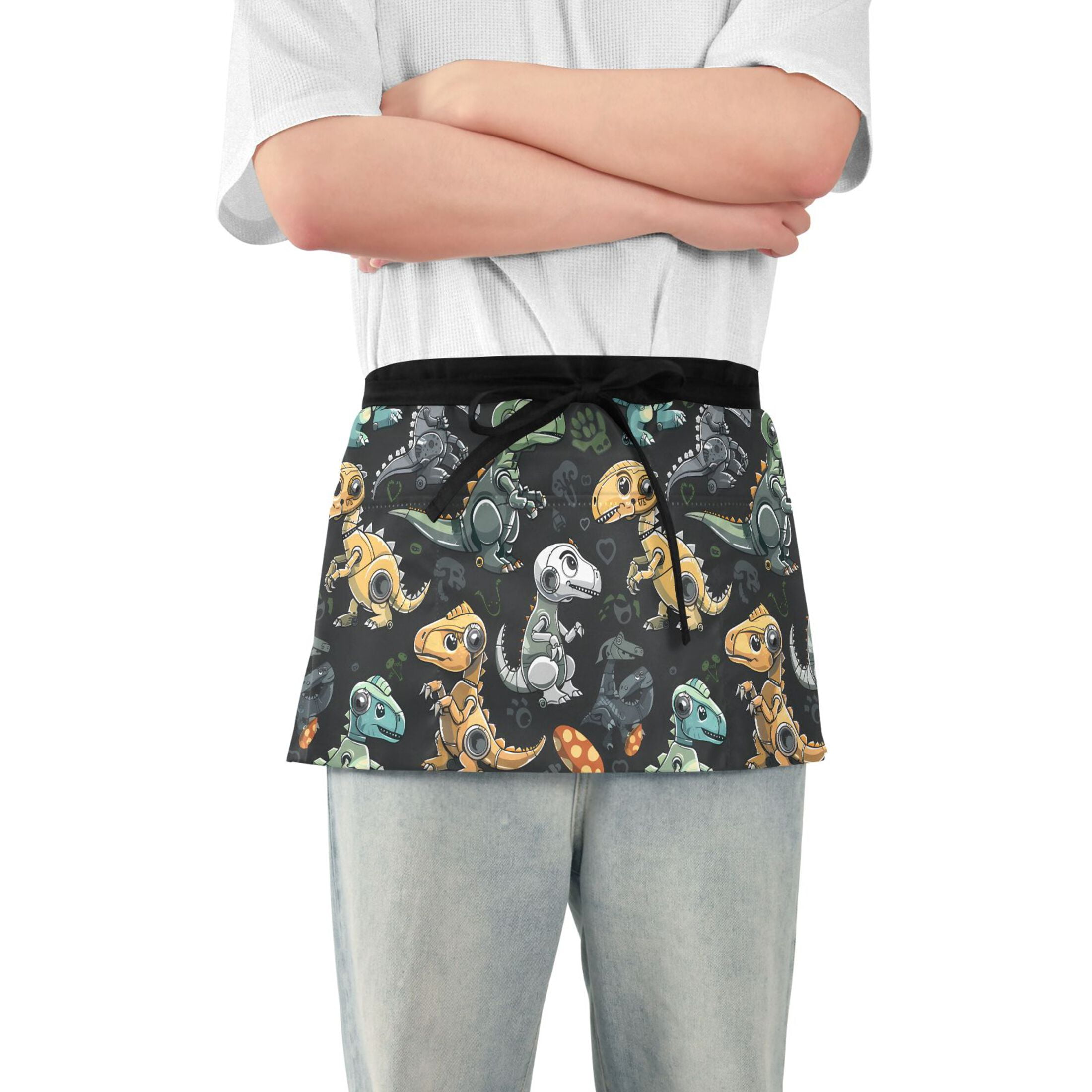 Server Apron with 3 Pockets Waterproof Waitress Waist Short Apron for ...