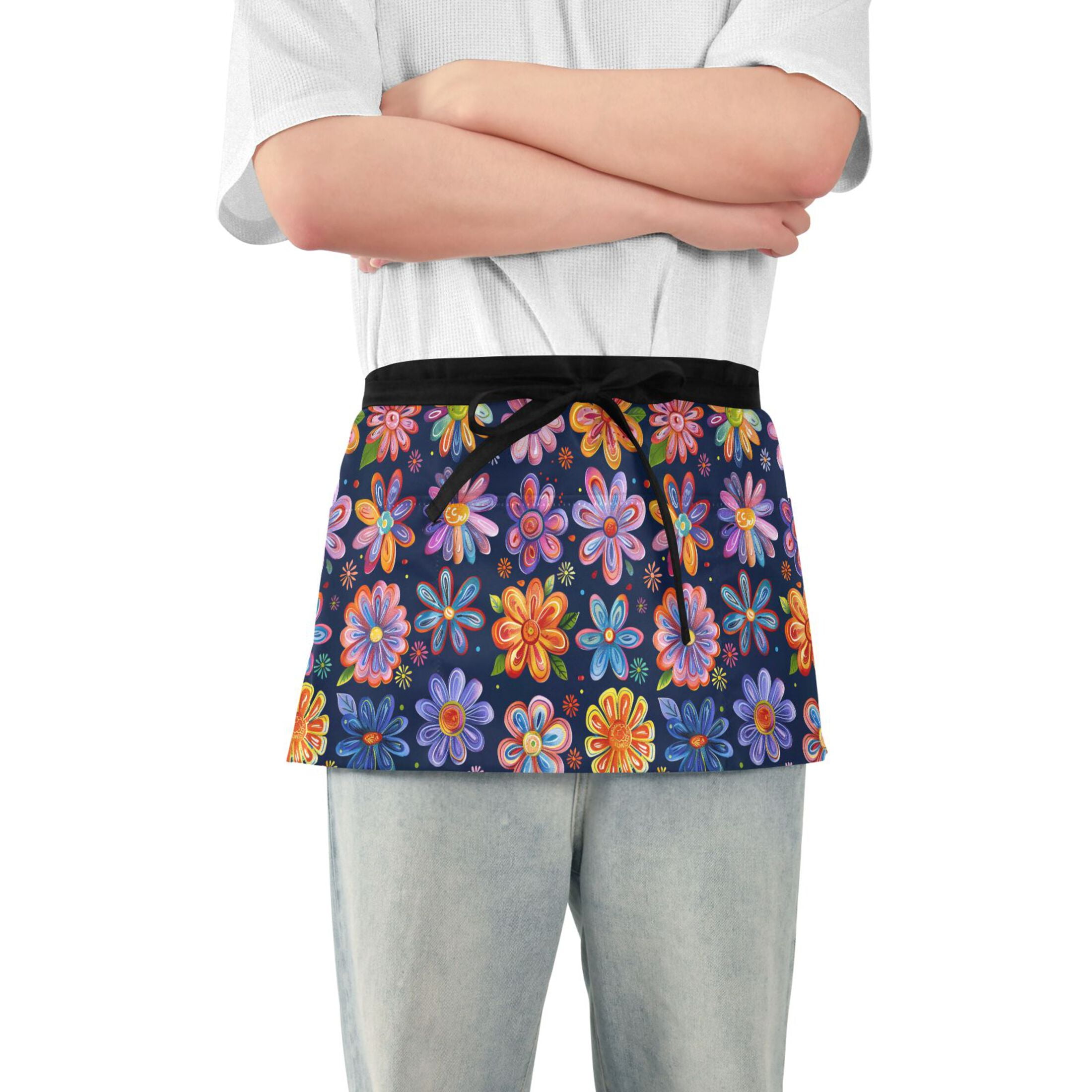 Server Apron with 3 Pockets Waterproof Waitress Waist Short Apron for ...